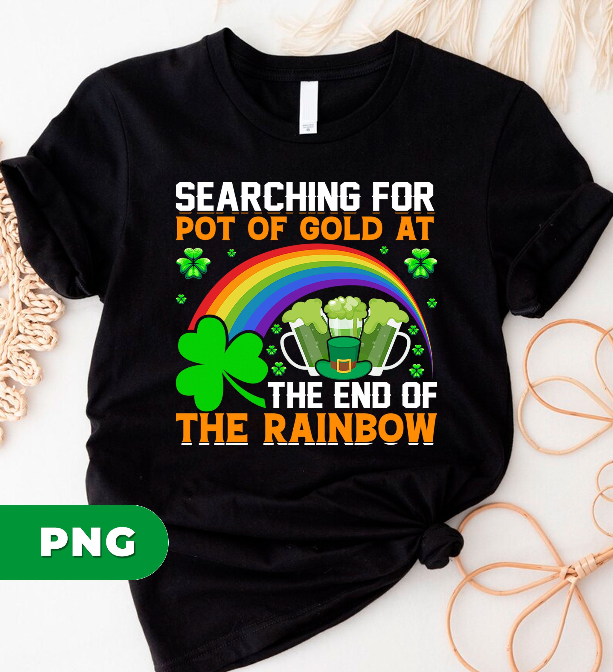 Searching For Pot Of Gold At The End Of The Rainbow, Digital Files, Pn ...