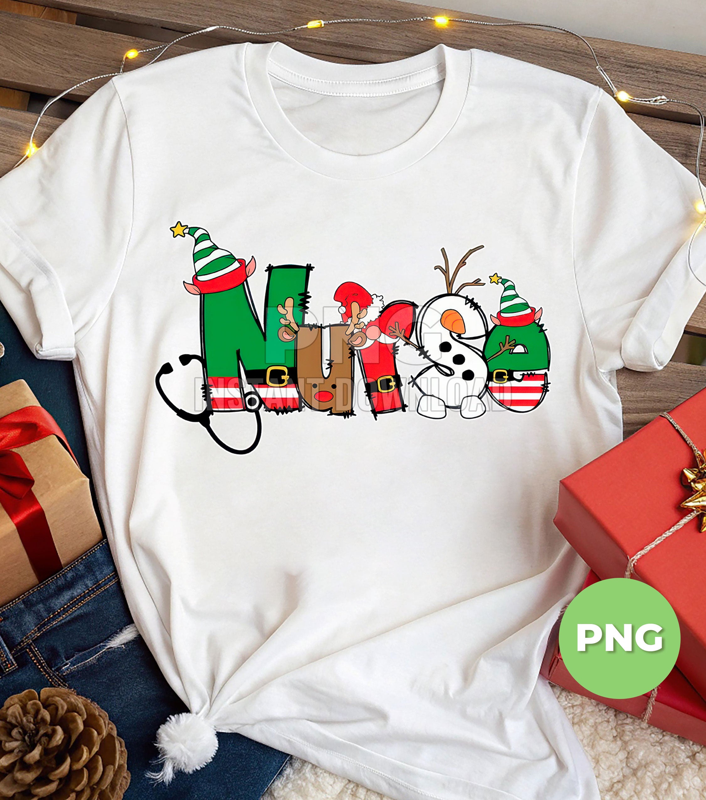 Christmas Nurse PNG, Cute Nurse Sublimation Design, Holiday Medical Cl ...
