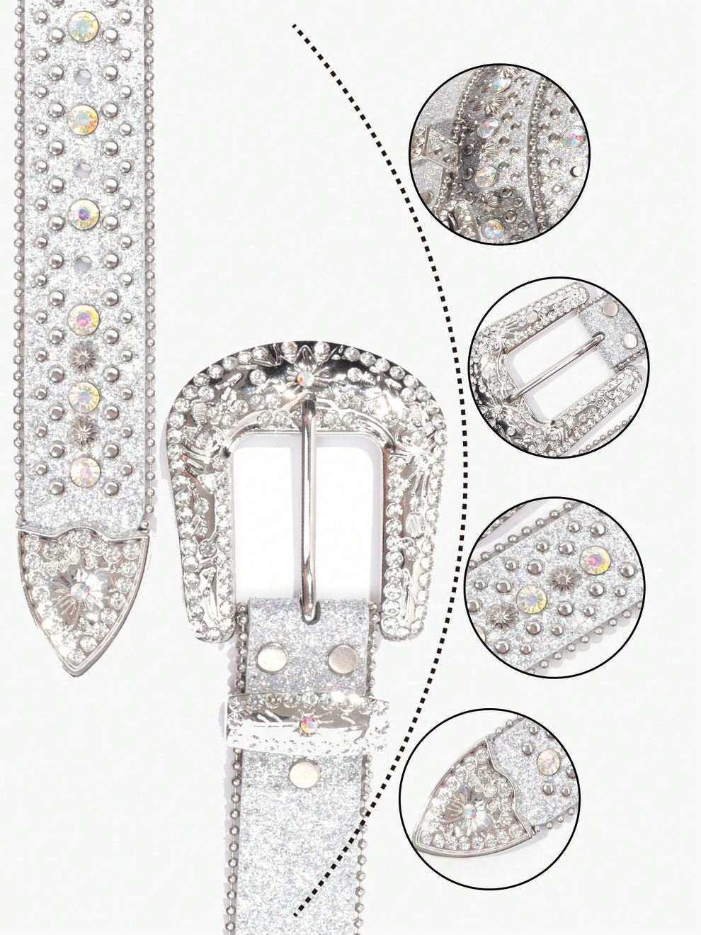 Sparkling Rhinestone-Studded Western Style Belt - Luxe Crystal-Embelli ...