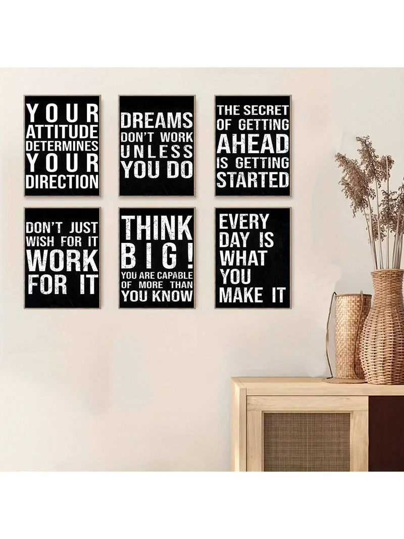 Motivational Office Poster Set: Modern Art Designs for Living Room and