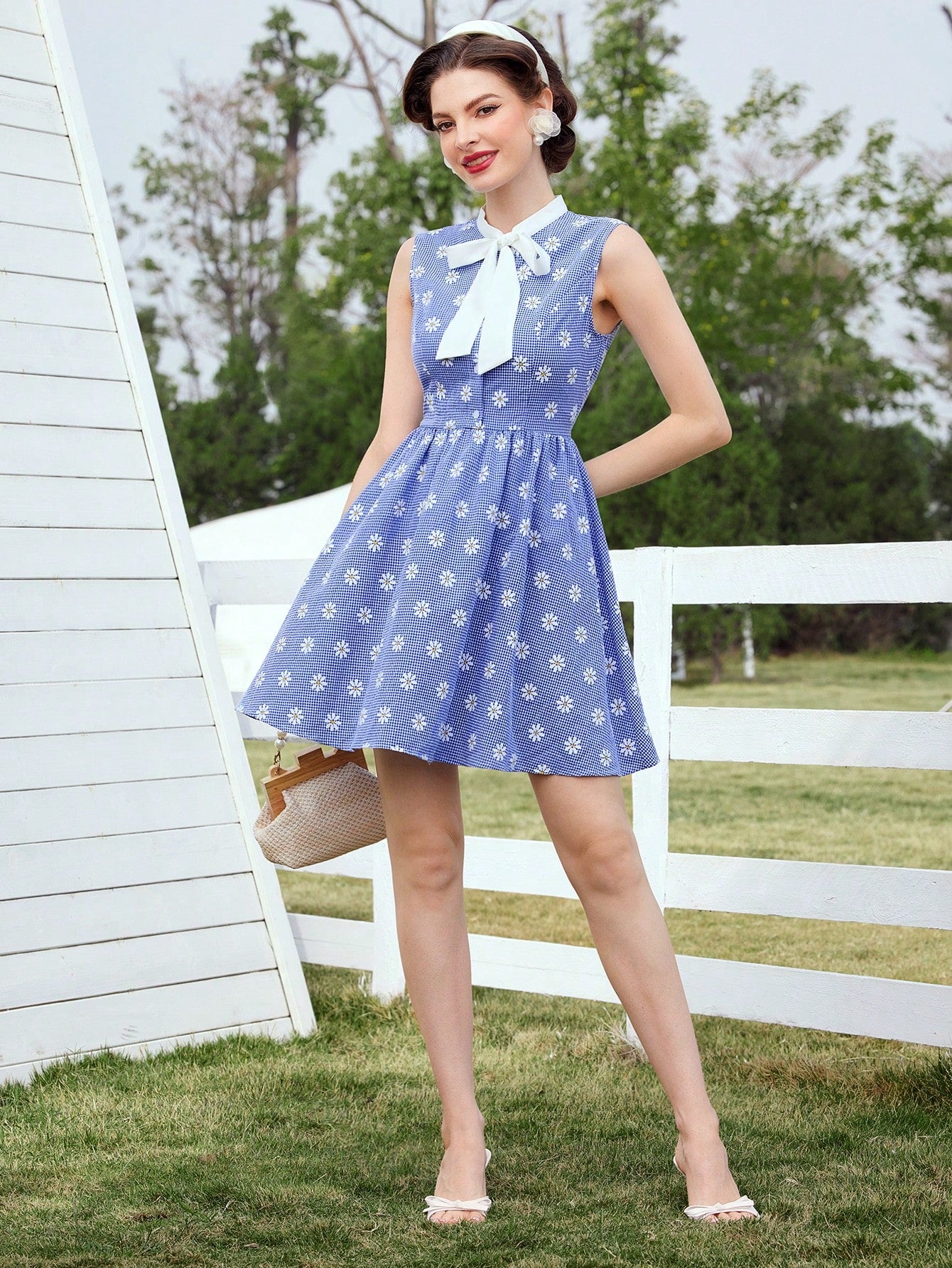 Vintage Daisy Floral Patchwork Dress: The Perfect Country Style Outfit ...