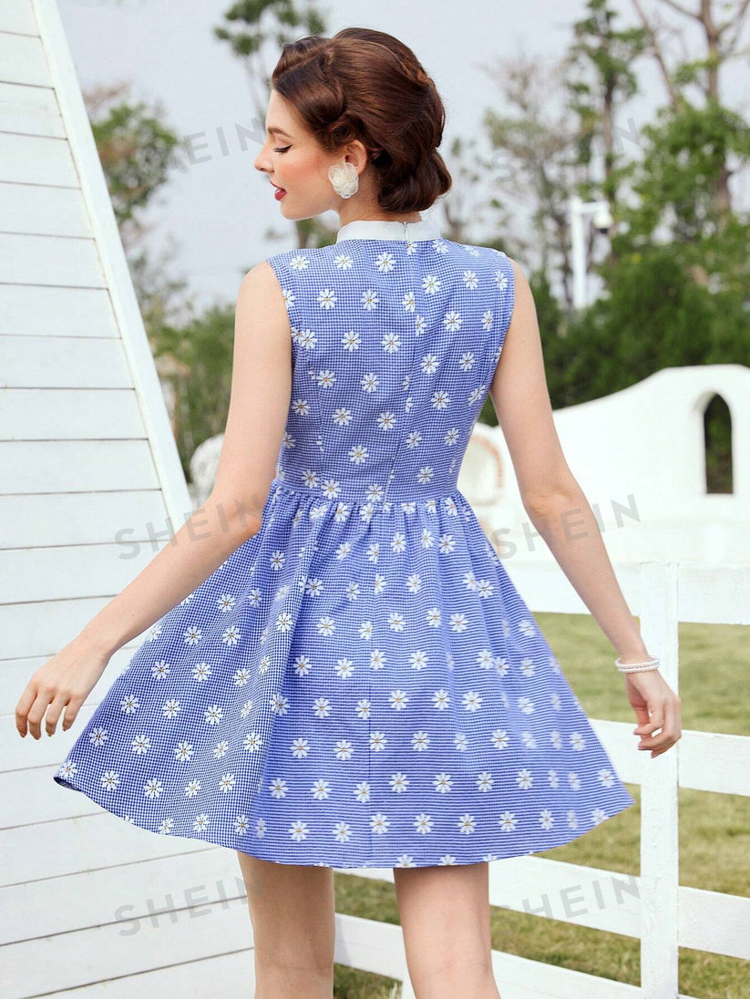 Vintage Daisy Floral Patchwork Dress: The Perfect Country Style Outfit ...