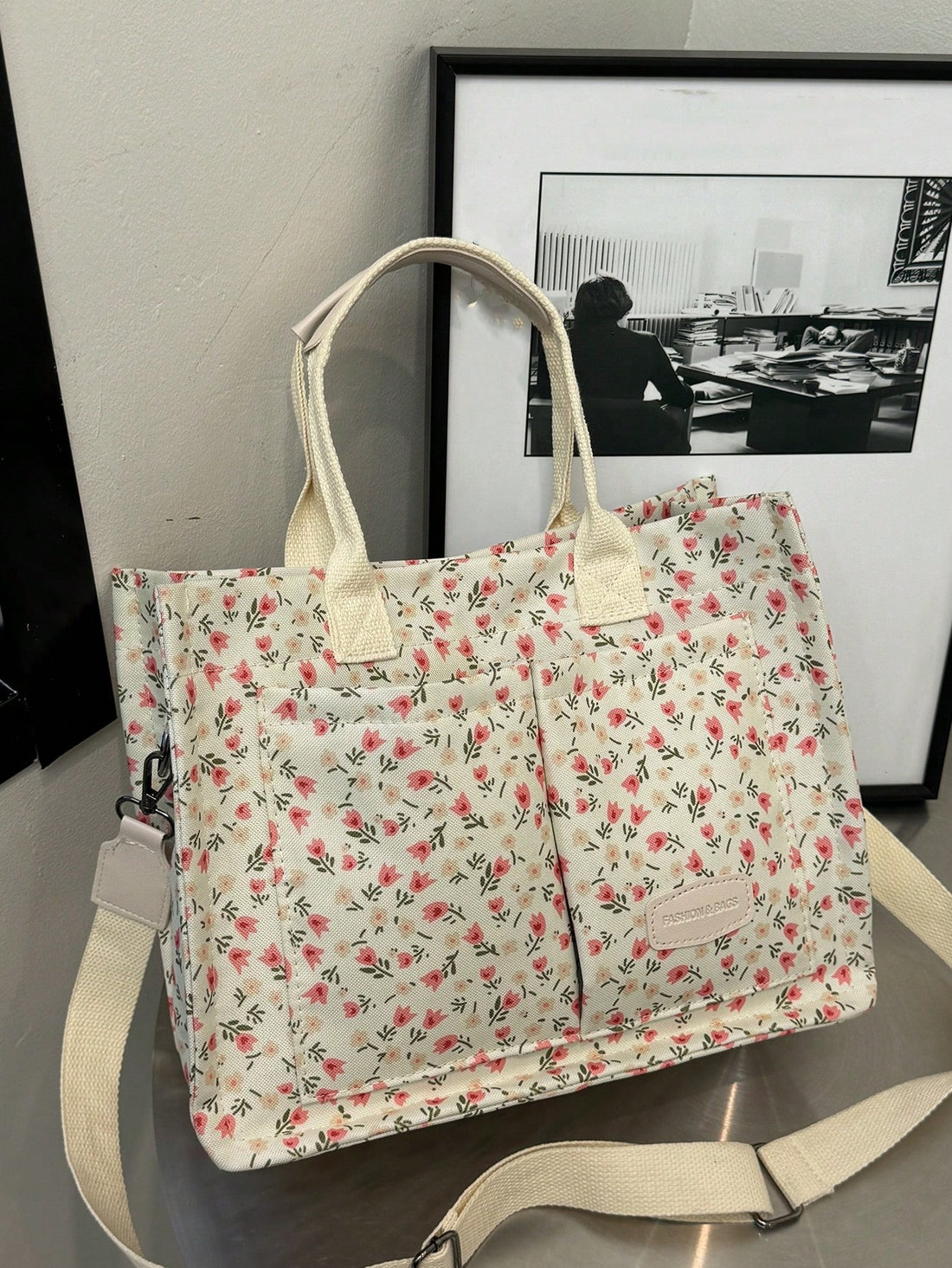 Simply Sweet Floral Polka Dot Tote: Perfect for Work, School, or Weeke ...
