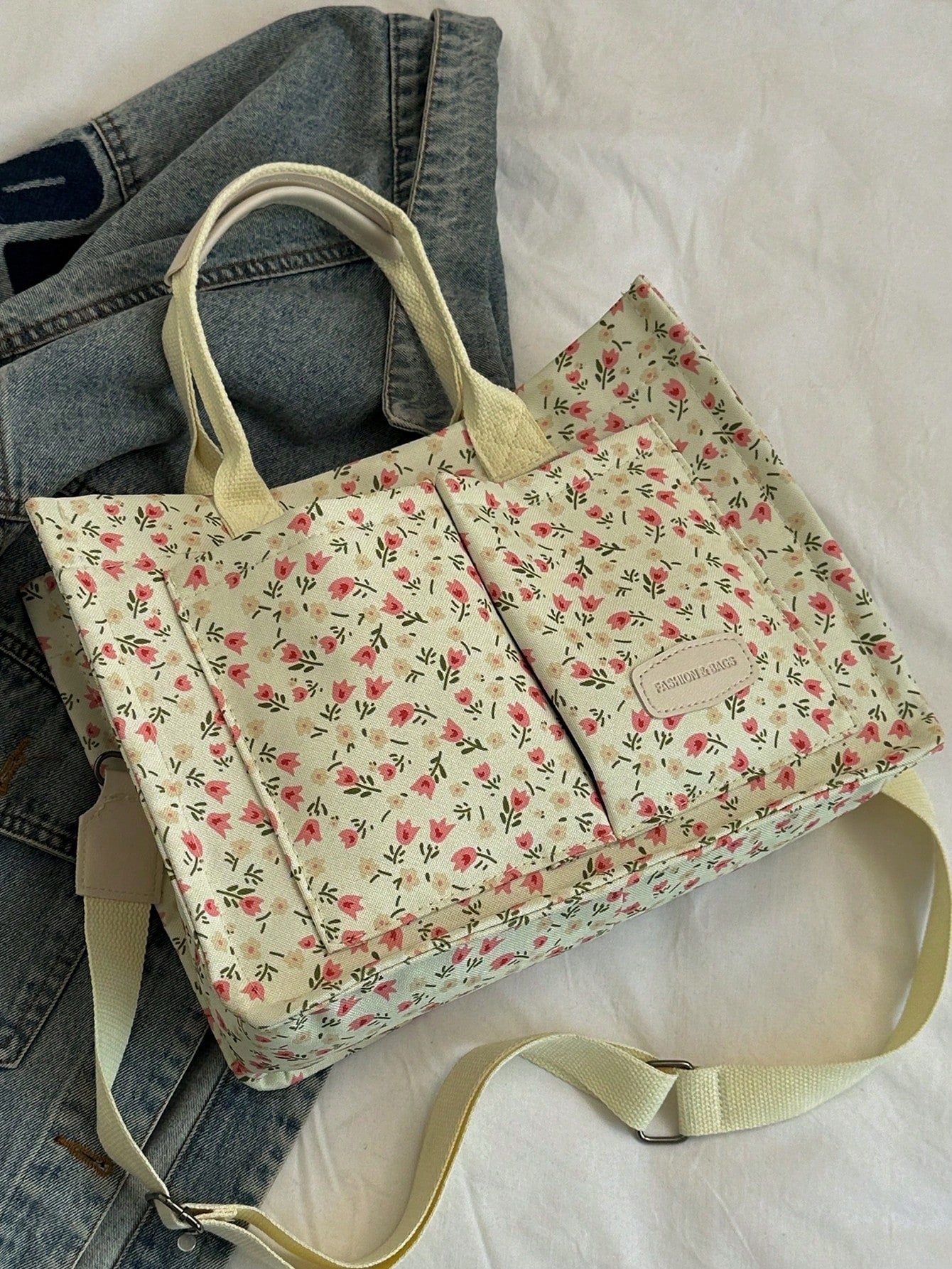 Simply Sweet Floral Polka Dot Tote: Perfect for Work, School, or Weeke ...