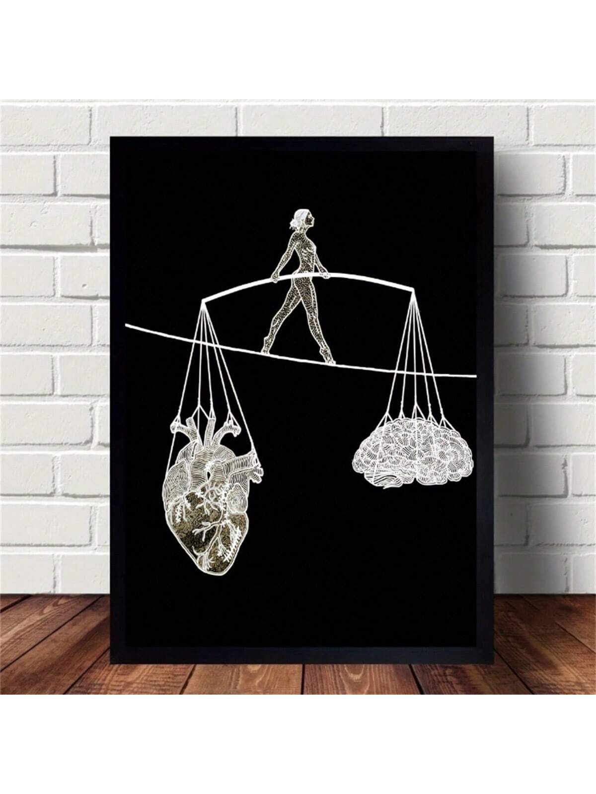 Canvas Poster: Listen to Your Soul - Balanced Heart & Brain Art for Ev ...
