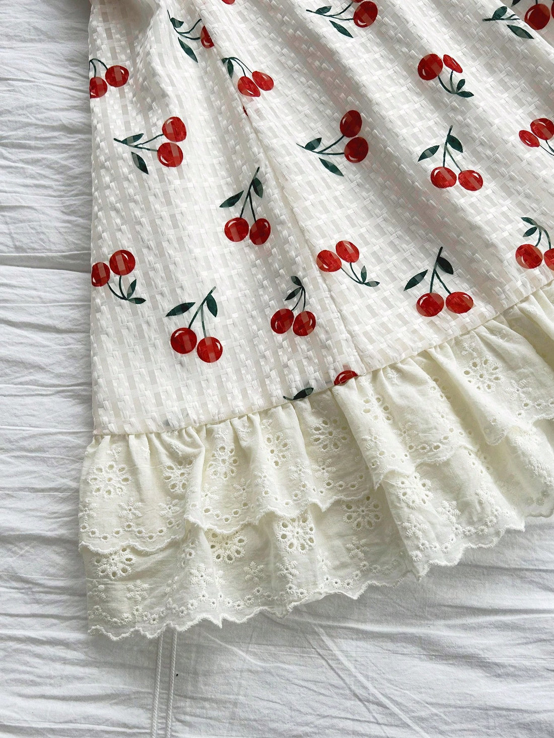 Cherry Blossom Delight: Dreamara Women's Lace Ruffled Vacation Dress ...