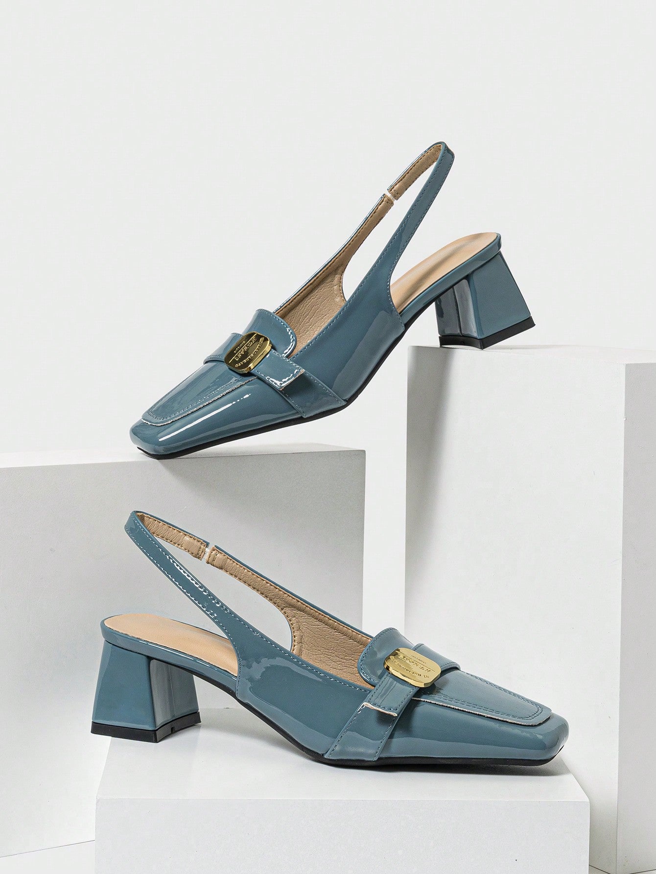 Chic Retro French Chunky Heel Pumps: Step into Summer in Style – Canary ...