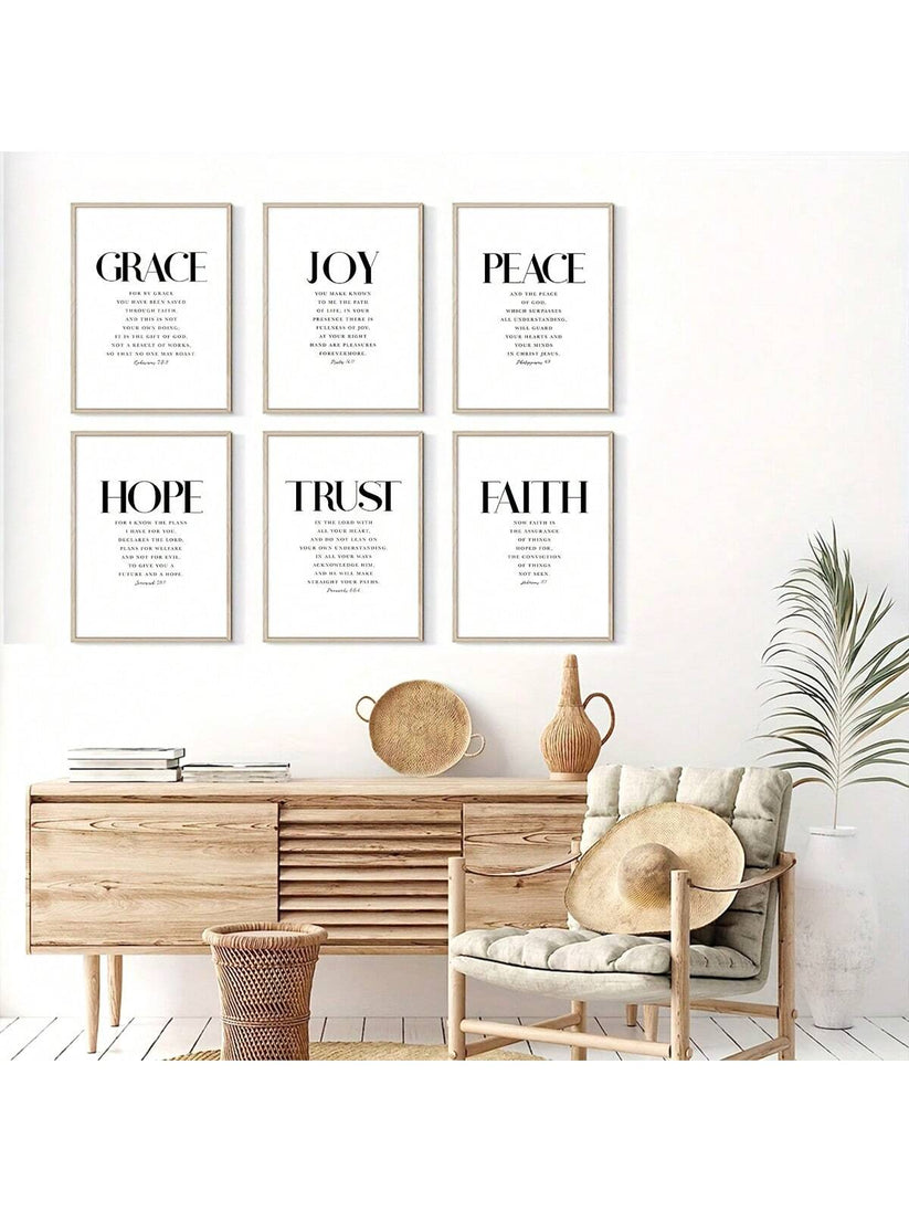 Trust in the Lord - Bible Verse Wall Art Set of 6 Prints for Christian ...