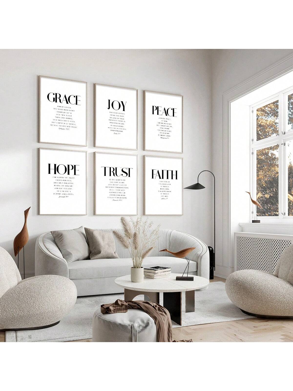 Trust in the Lord - Bible Verse Wall Art Set of 6 Prints for Christian ...