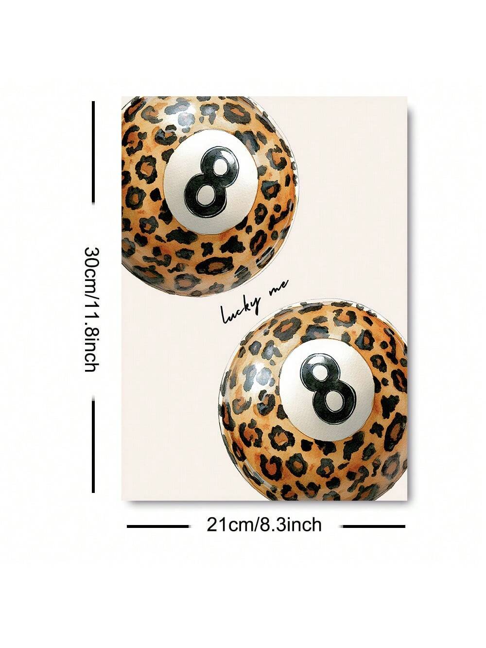 Funky Leopard Print Lucky 8 Pool Ball Poster (No Frame) - Trends Meet ...