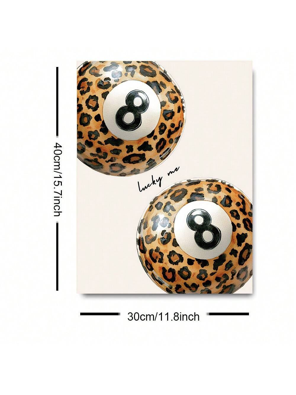 Funky Leopard Print Lucky 8 Pool Ball Poster (No Frame) - Trends Meet ...