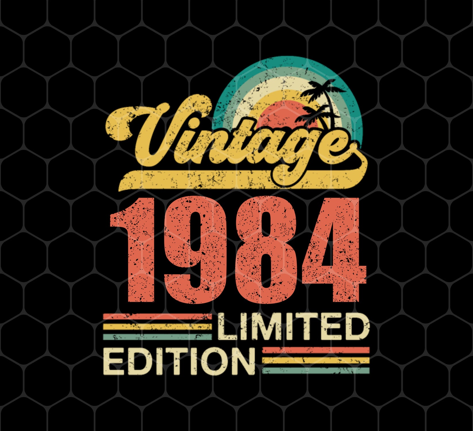 1984 Birthday Png, Vintage 1984 Limited Png, Retro 1984 Birthday, PNG ...