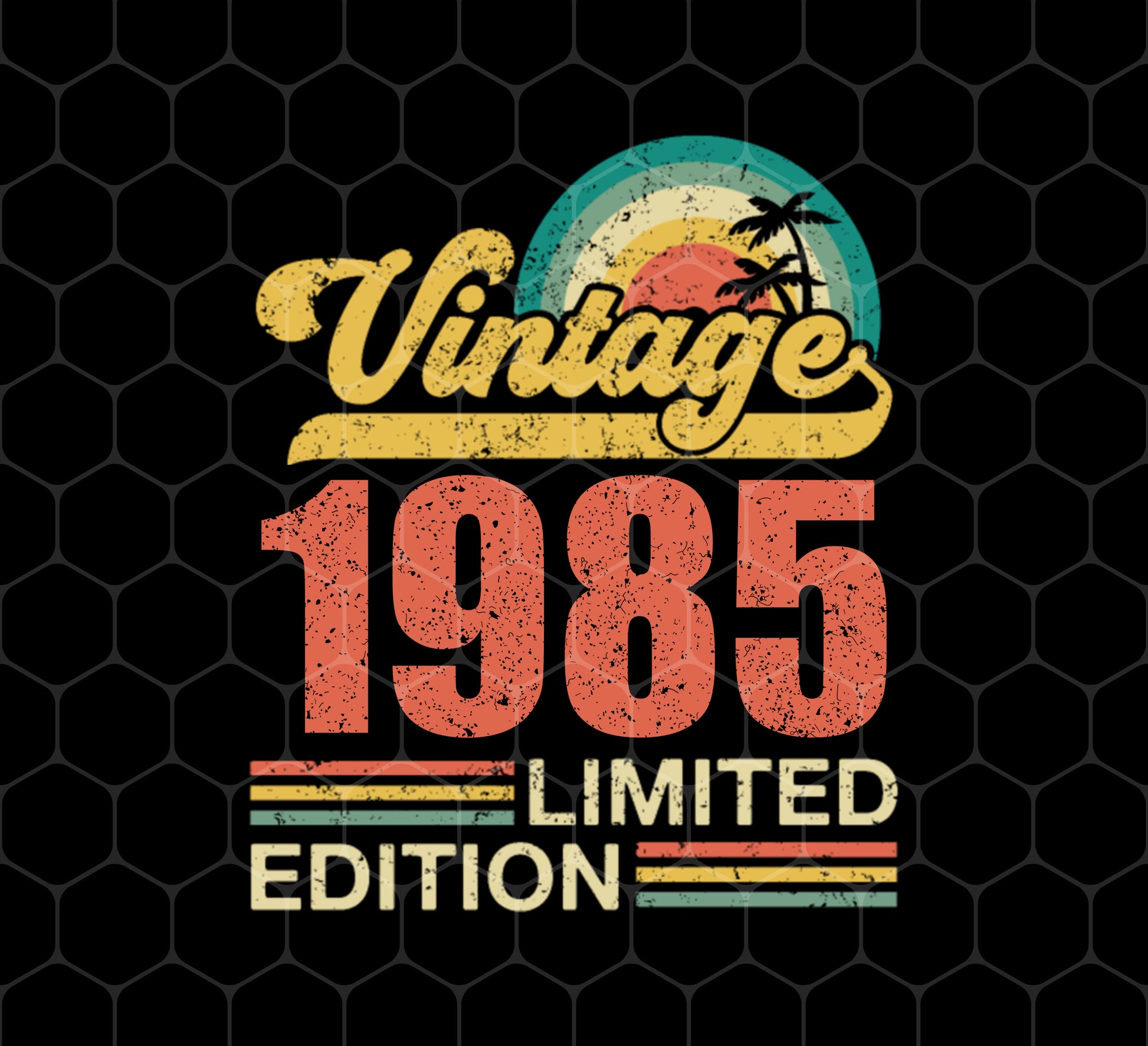 1985 Birthday Png, Vintage 1985 Limited Png, Retro 1985 Birthday, PNG ...