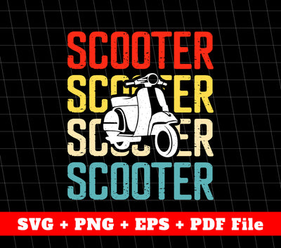 Scooter Lover Svg, Retro Scooter Svg, Motorbike Svg, Svg File, Png Sub