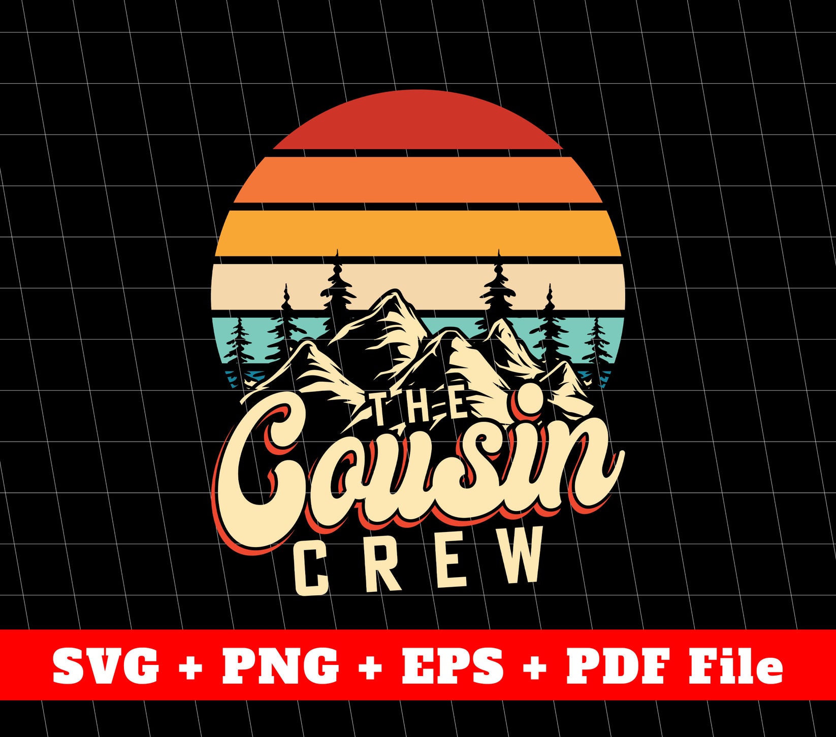 Cousin Crew Svg, Retro The Cousin Crew Svg, Cousin Svg, SVG Files, PNG ...