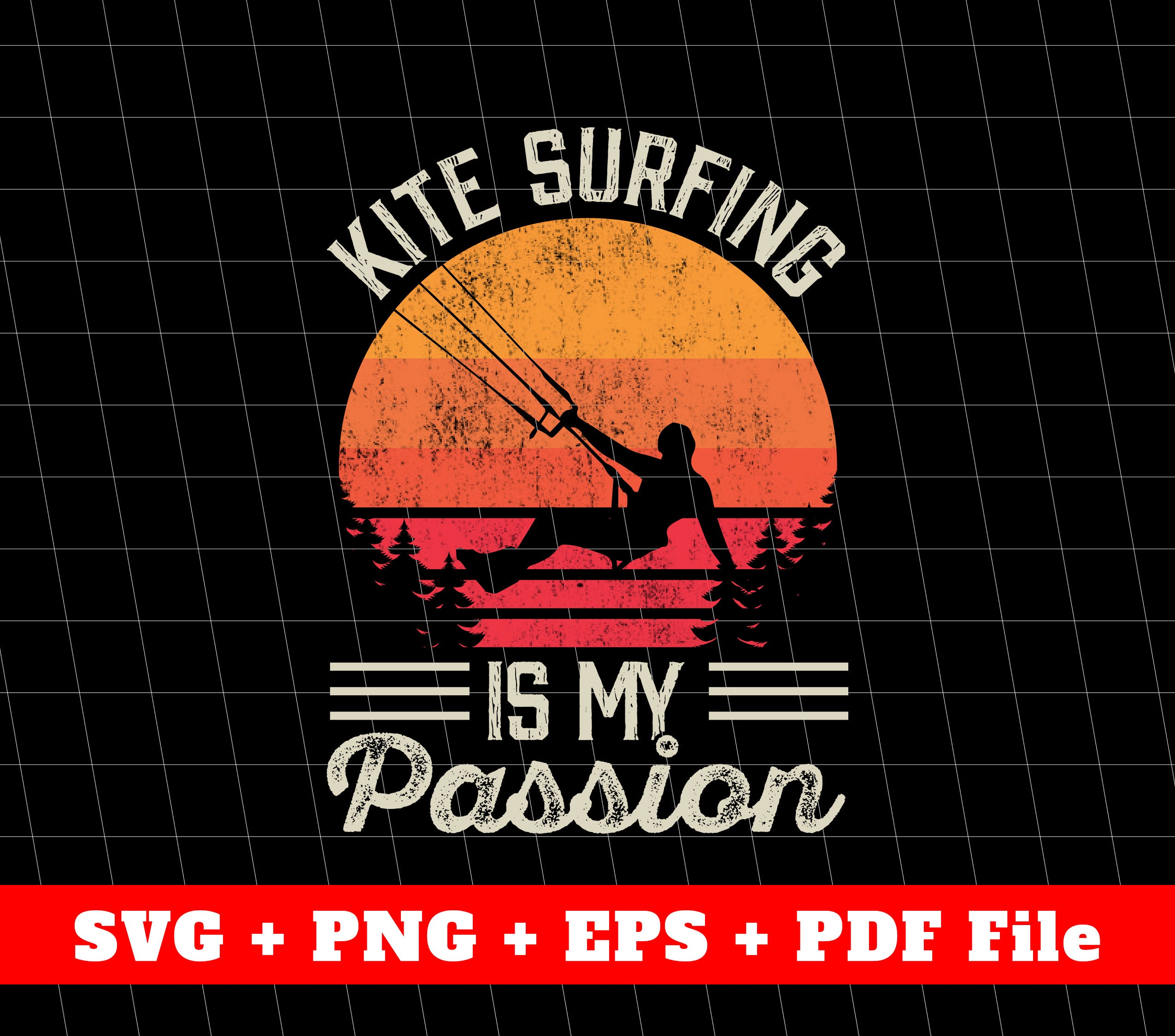 Kite Surfing Is My Passion, Retro Kite Surfing Svg, Surfing Svg, SVG F ...