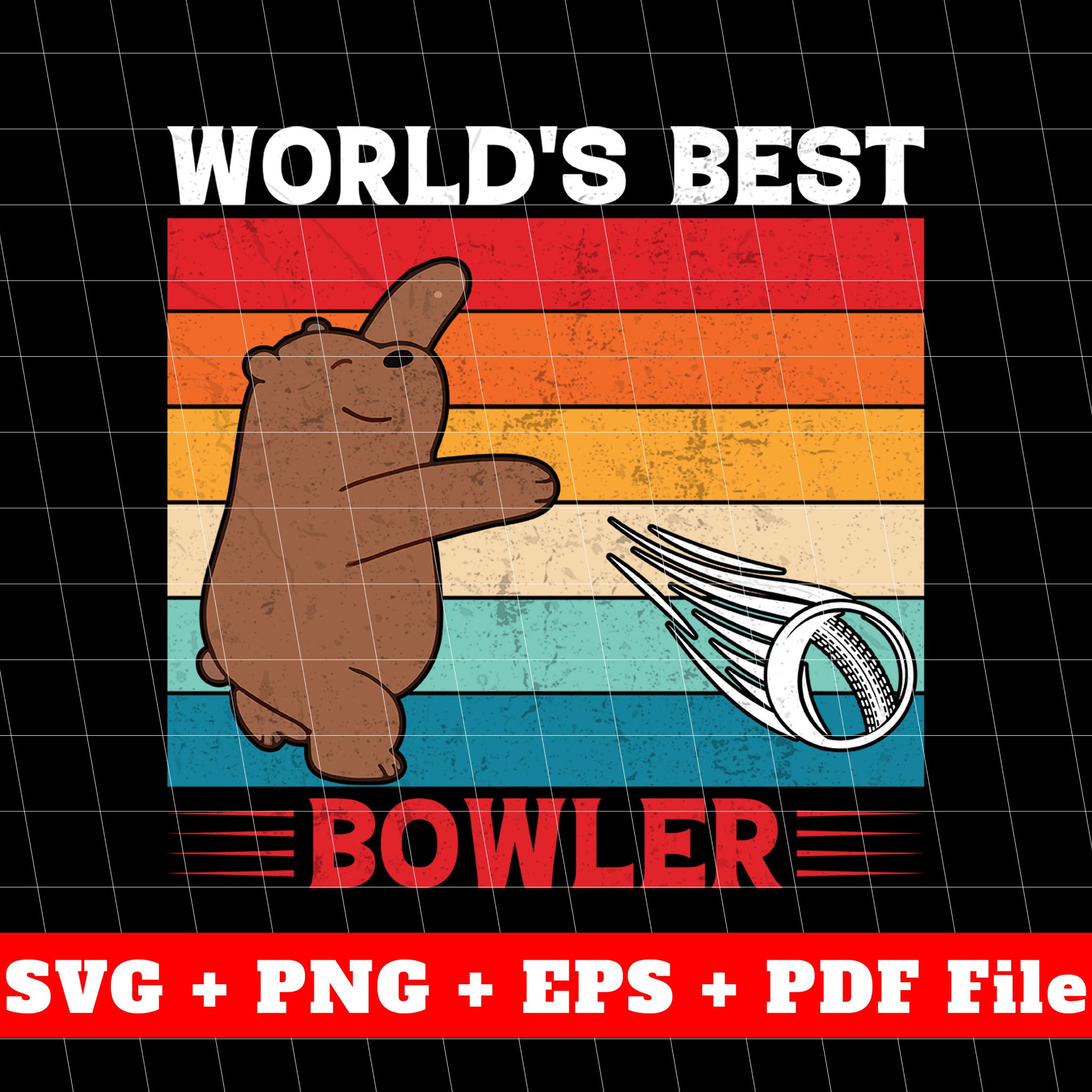 The World's Best Bowler, Retro Bowling, Bear Play Bowling, Svg Files, – Canary Houze