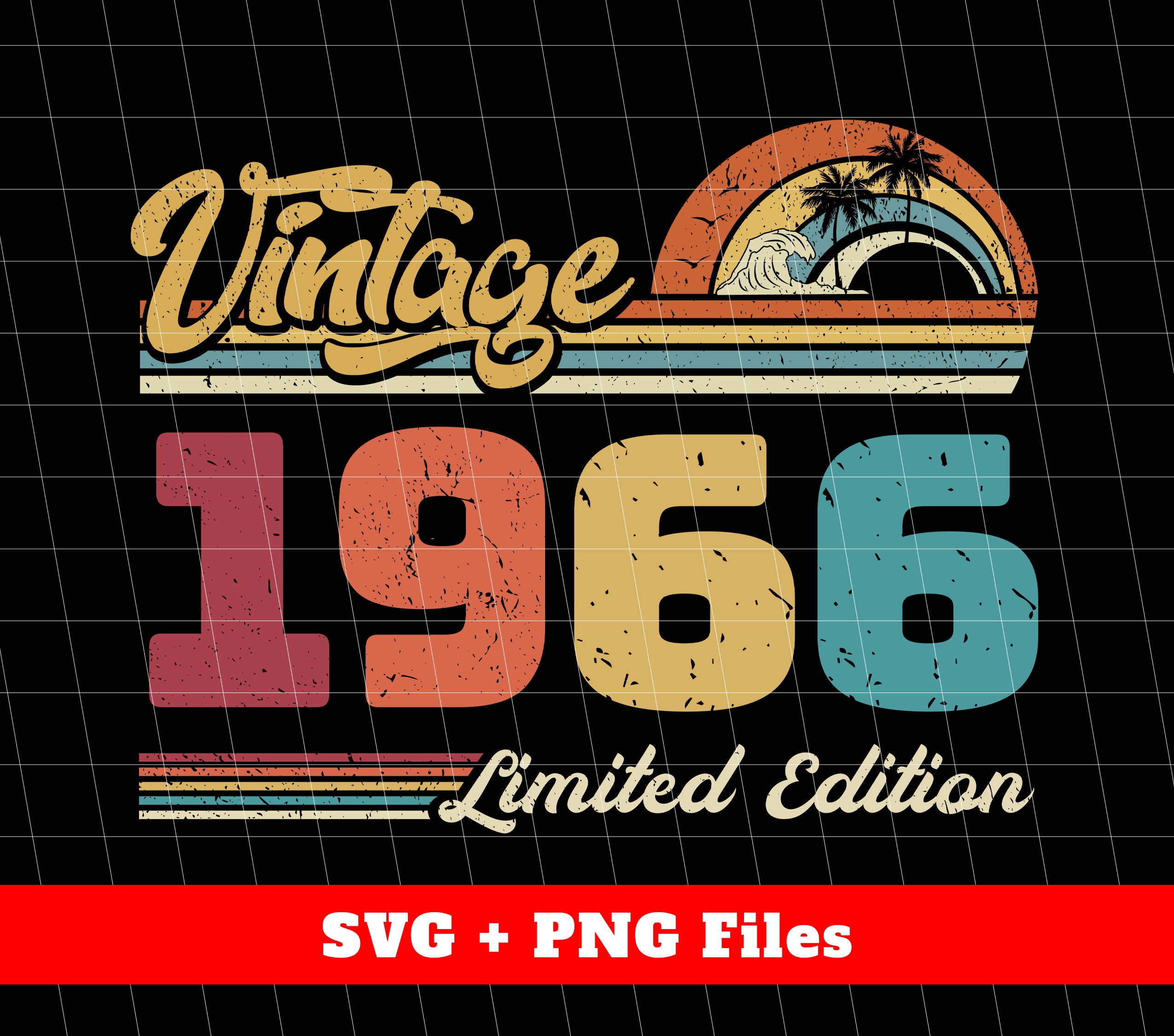 Vintage 1966, Retro 1966 Birthday, 1966 Limited Edition, Digital Files ...