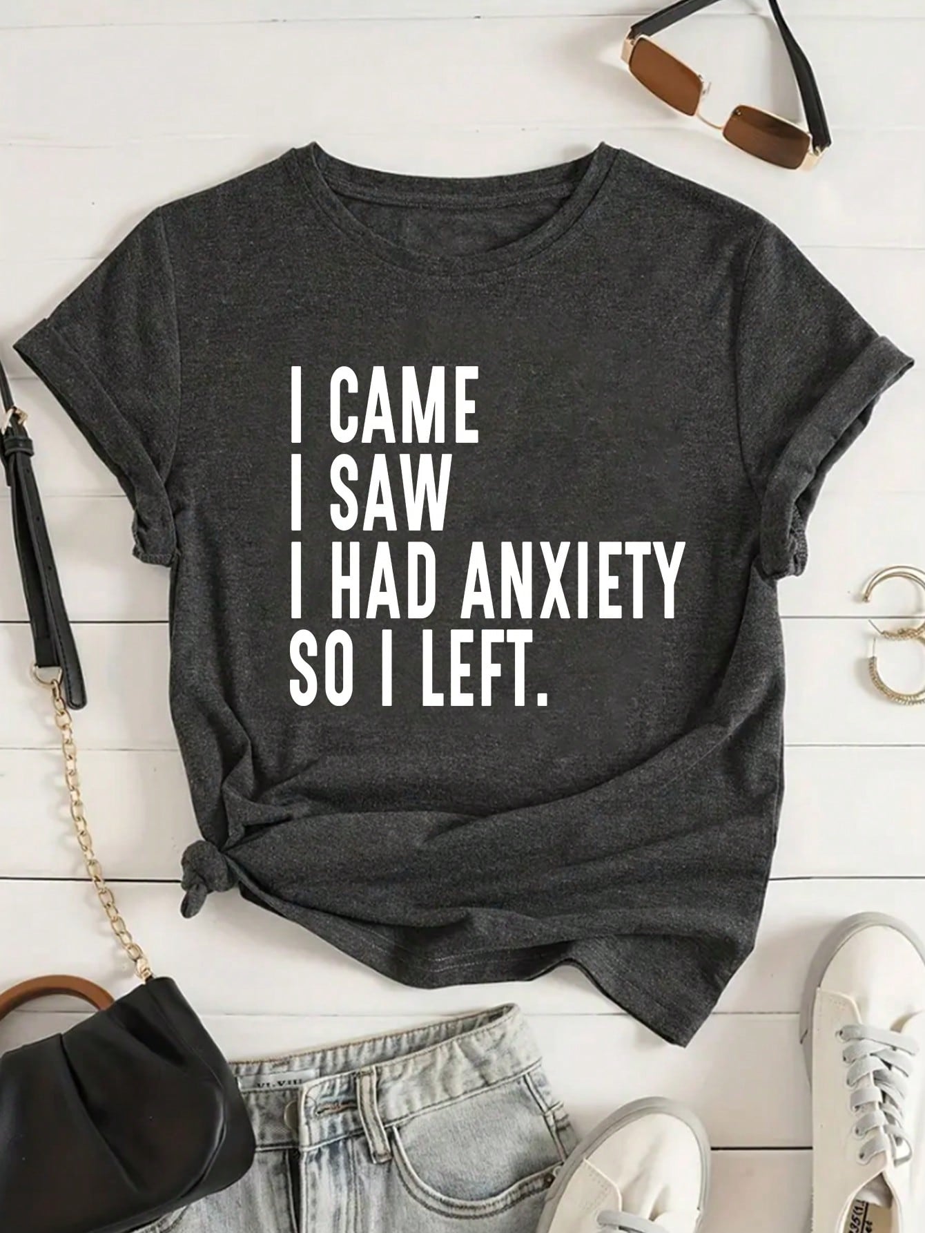 Anxiety Escape: 'I Came, I Saw, I Had Anxiety, So I Left' Graphic Tee – Canary Houze