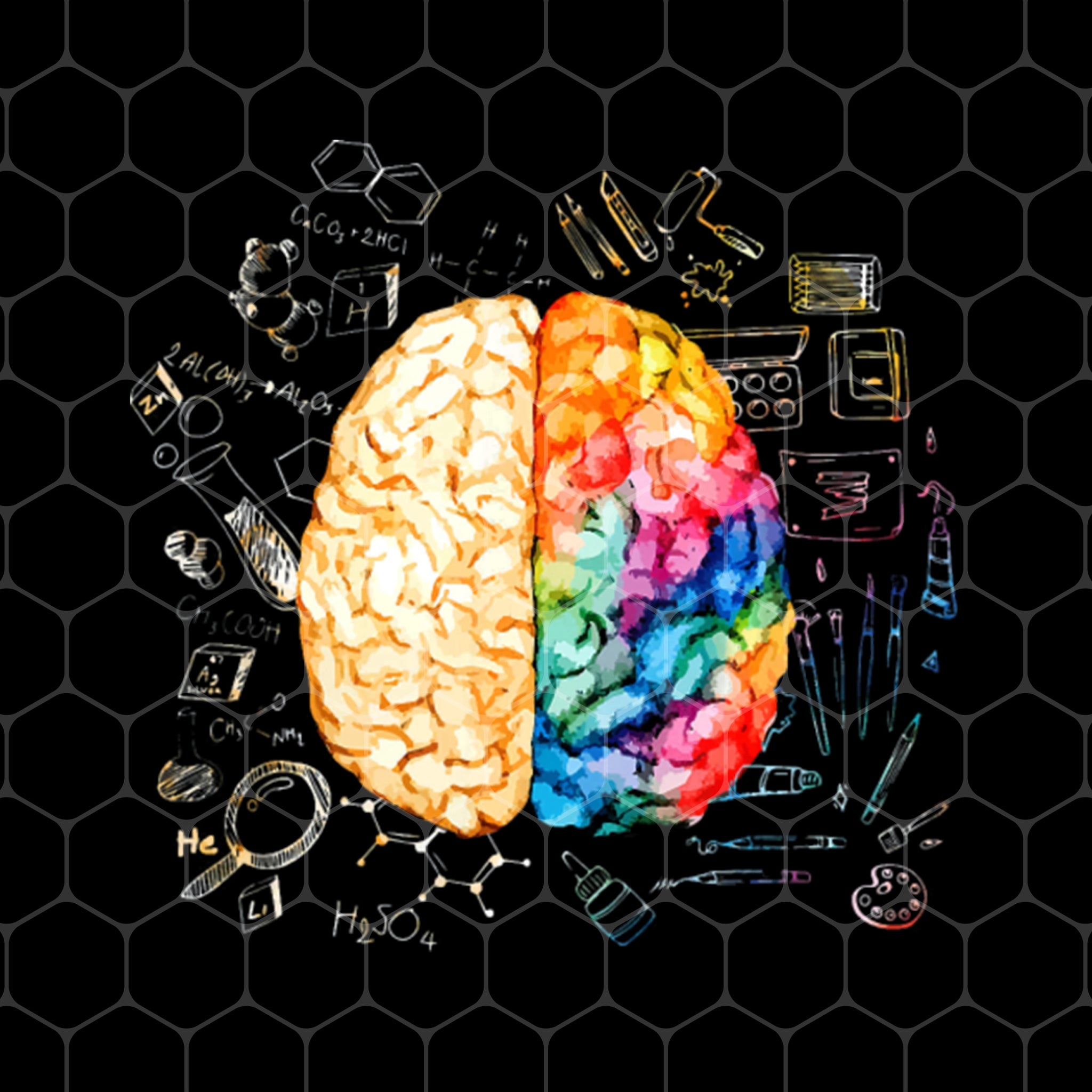 Colorful Brain Science, Art Creative, Cool Brain, Swag Brain, Png Subl ...