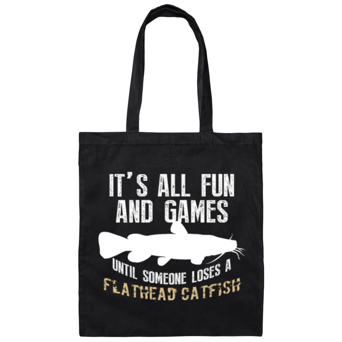 Funny Flathead Catfish Fishing Freshwater Fish Canvas Tote Bag – Canary ...