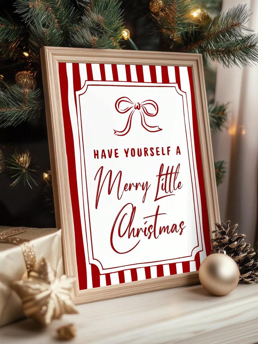 Frameless Vintage Merry Christmas Wall Art - Whimsical Holiday Decor f ...
