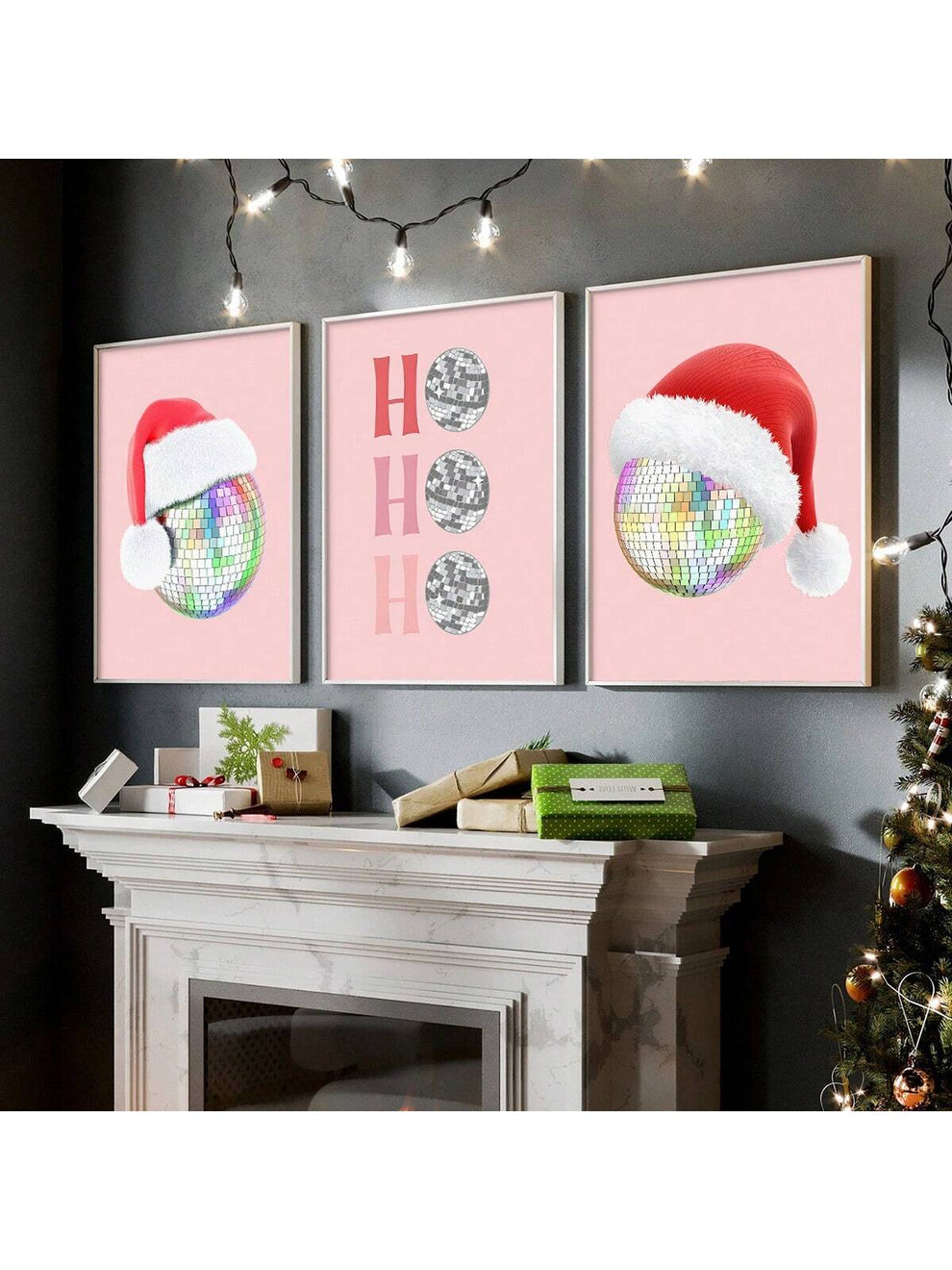 Groovy Holiday Vibes: 3-Piece Ho Ho Ho Christmas Printable Disco Ball ...
