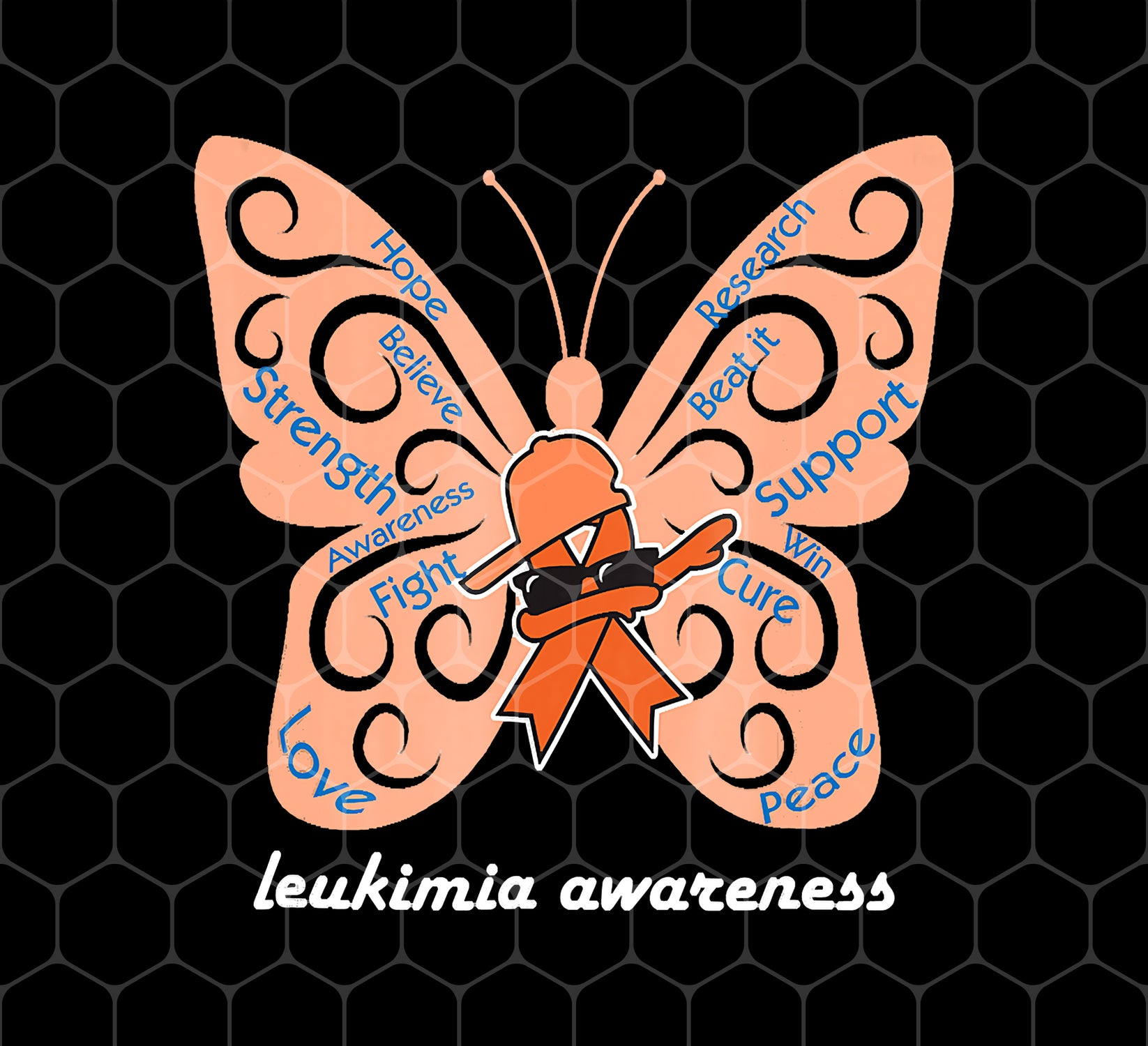Leukimia Butterfly, Orange Ribbon, Leukemia Awareness, Png For Shirts ...