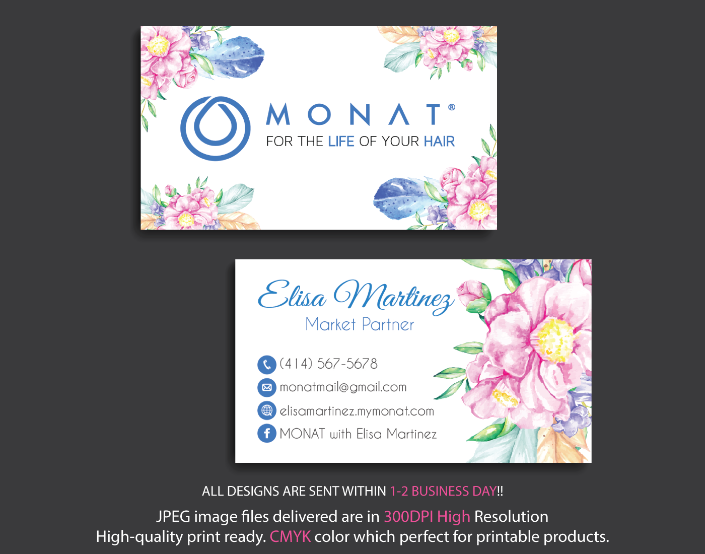Monat Cards - Personalized Monat Business Card - Monat Printable Cards