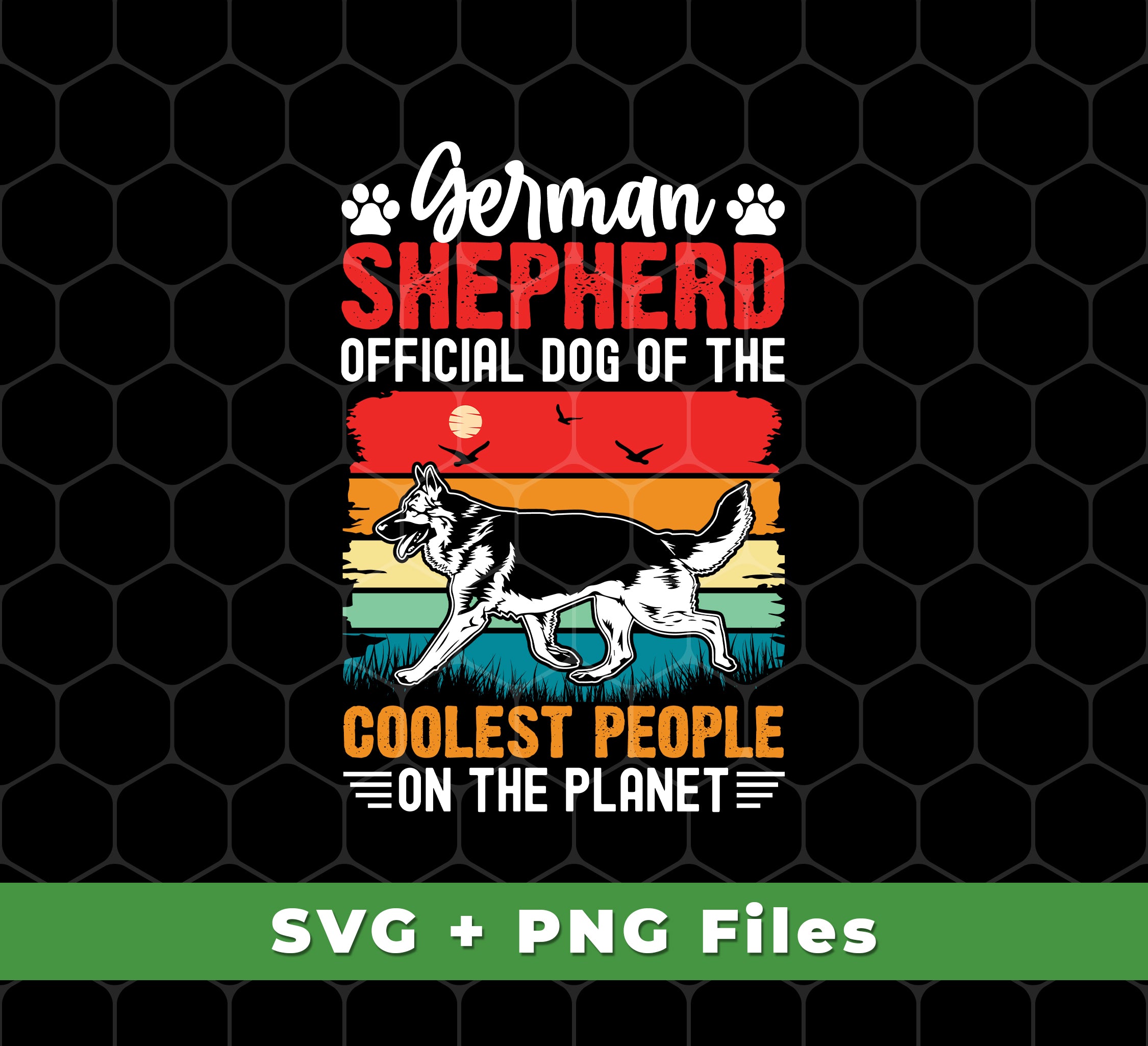 German Shepherd, Becgie, Retro German Shepherd, Svg Files, Png Sublima ...