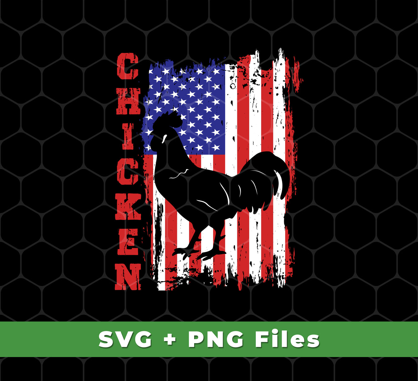 Chicken Silhouette, American Chicken, American Flag, Svg Files, Png Su ...