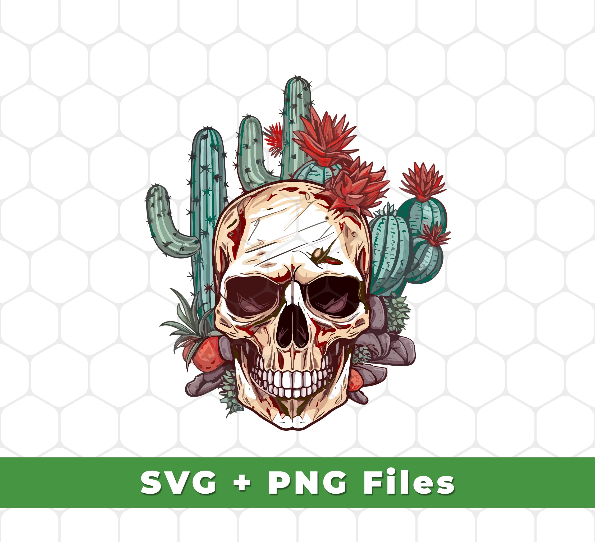 Skull On Desert, Cactus Forest, Cowboy Howdy, Svg Files, Png Sublimati ...