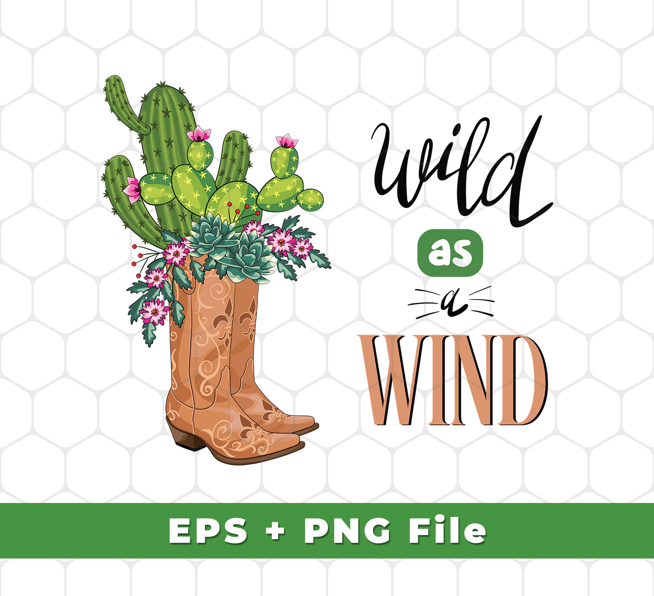 Wild As A Wind, Cowboy Template, Cactus Cowboy, Svg Files, Png Sublima ...