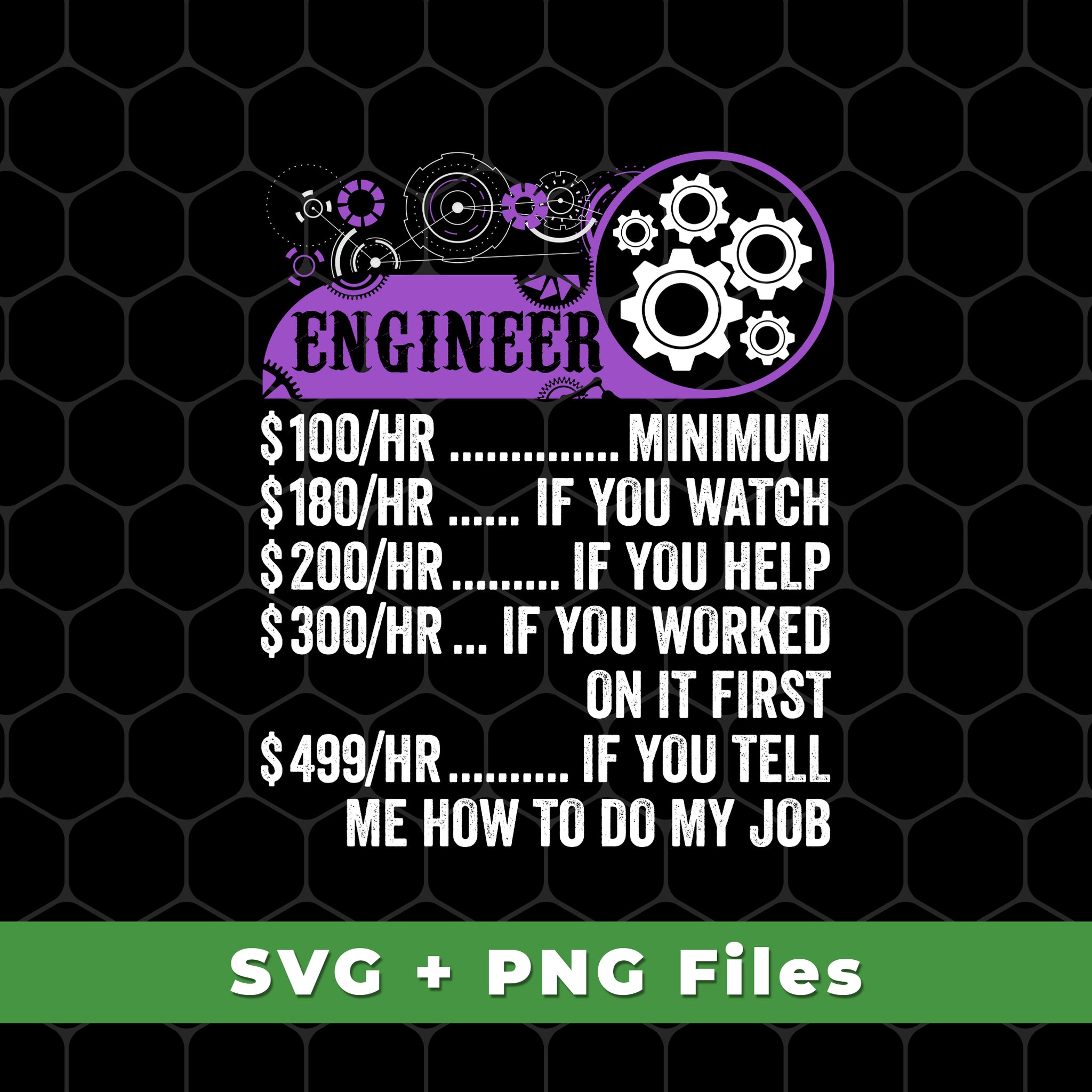 Engineer Hourly Rate, Funny Engineer, Best Of Engineer, Svg Files, Png ...