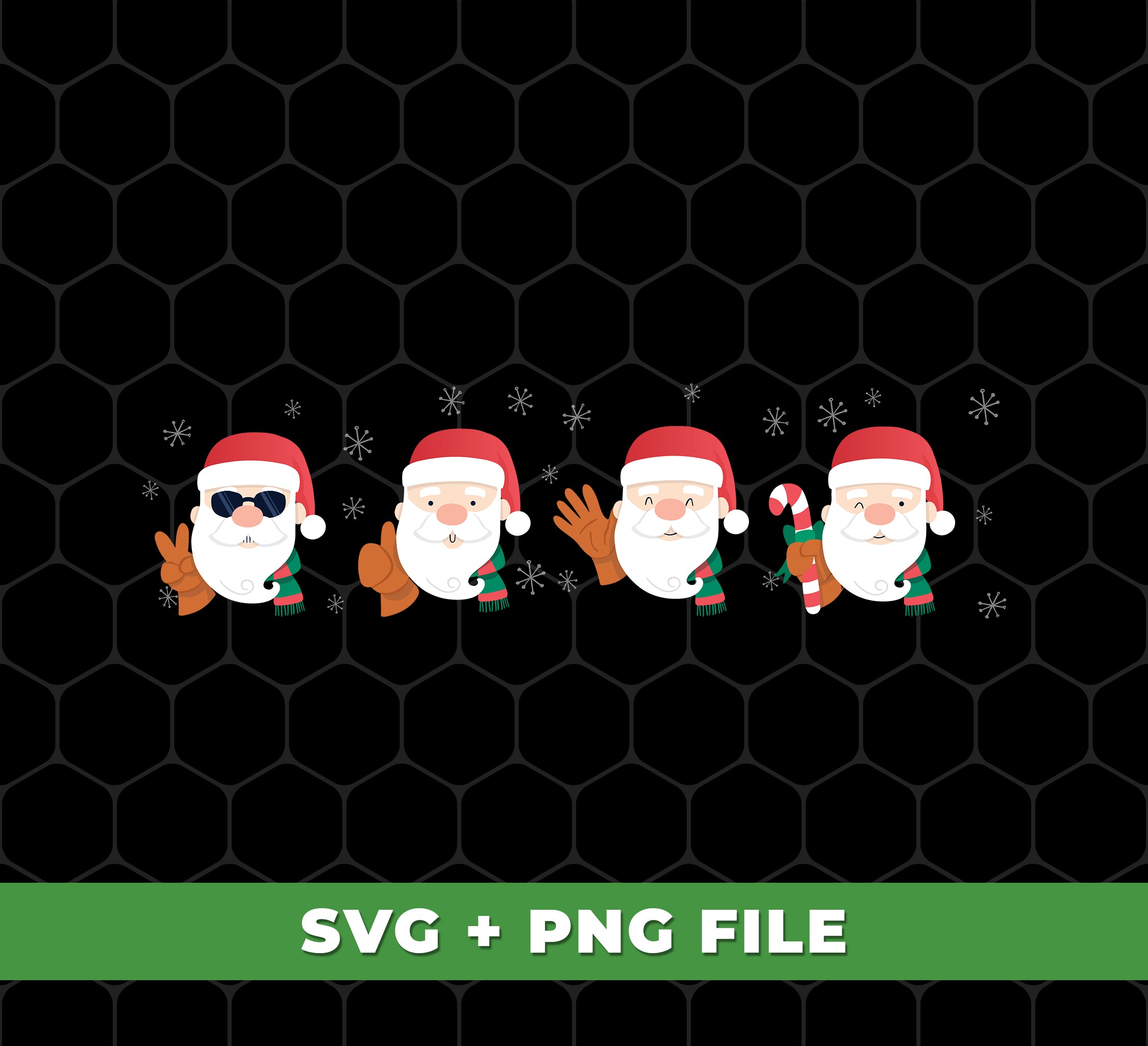 Funny Santa, Merry Christmas, Mini Santa Face, Digital Files, Png Subl ...