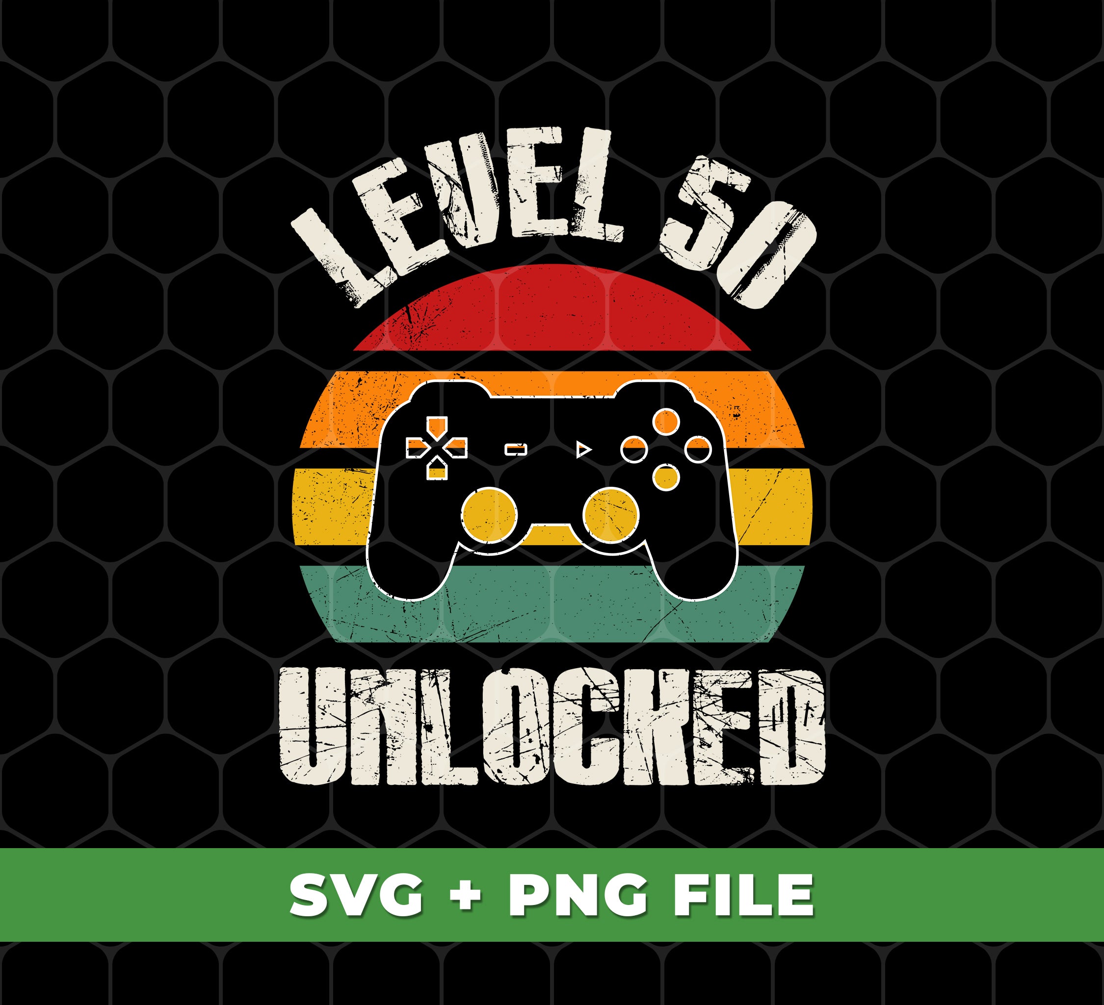 Level 50 Unlocked, Retro Birthday, 50th Birthday, Gamer Birthday, Digi ...