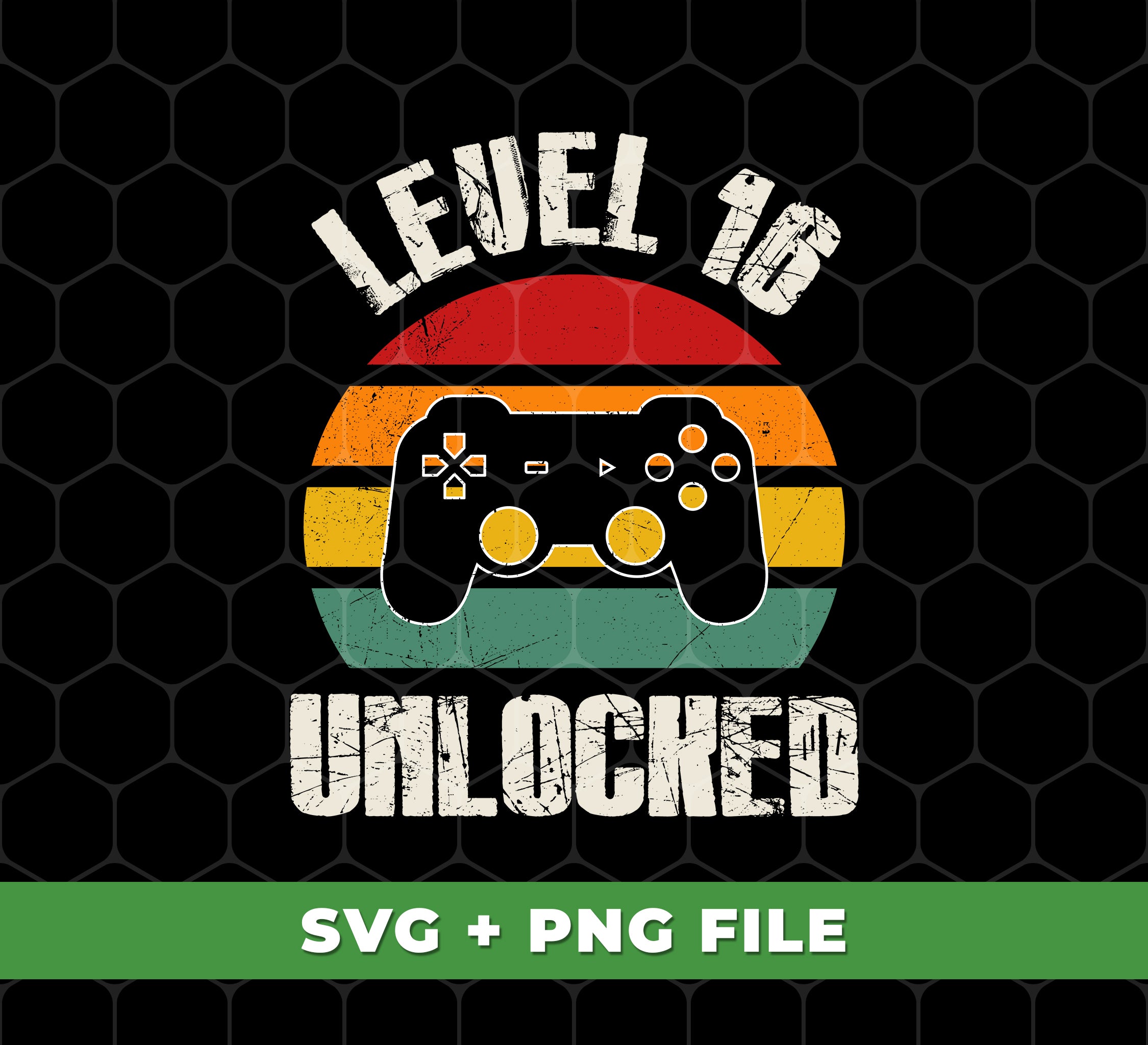Level 16 Unlocked, Retro Birthday, 16th Birthday, Gamer Birthday, Digi ...