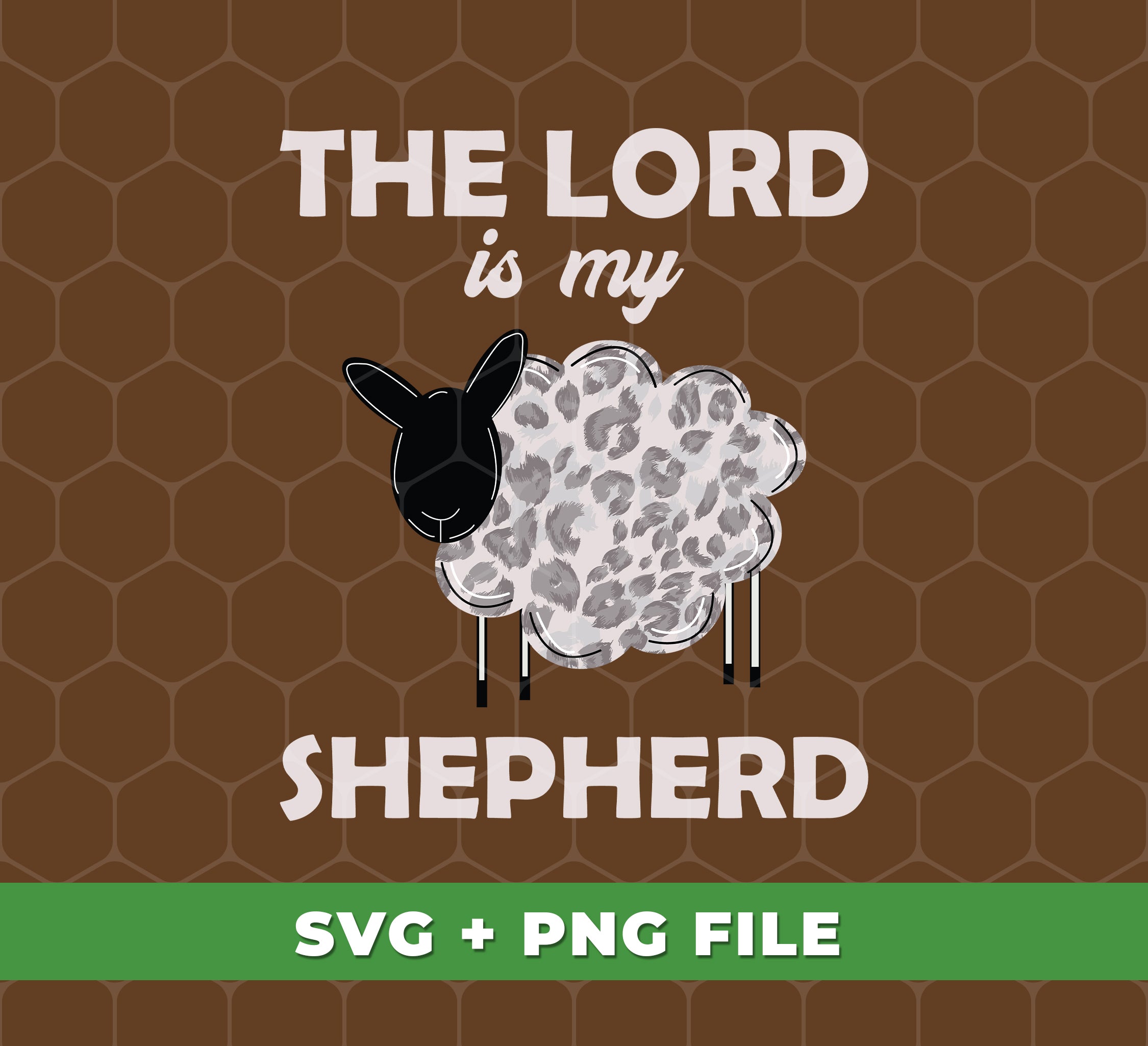 The Lord Is My Shepherd, Leopard Pattern Sheep, Cute Lamb, Digital Fil ...