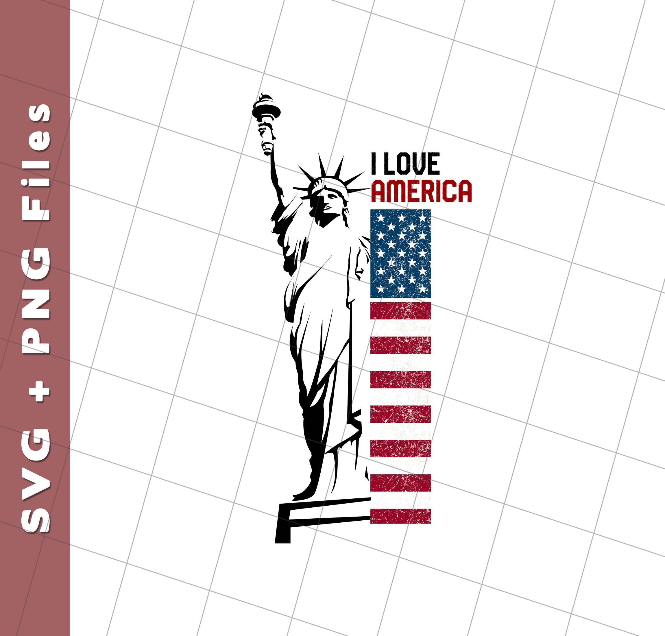 I Love America, Statue of Liberty, American Liberty, Svg Files, Png Su ...