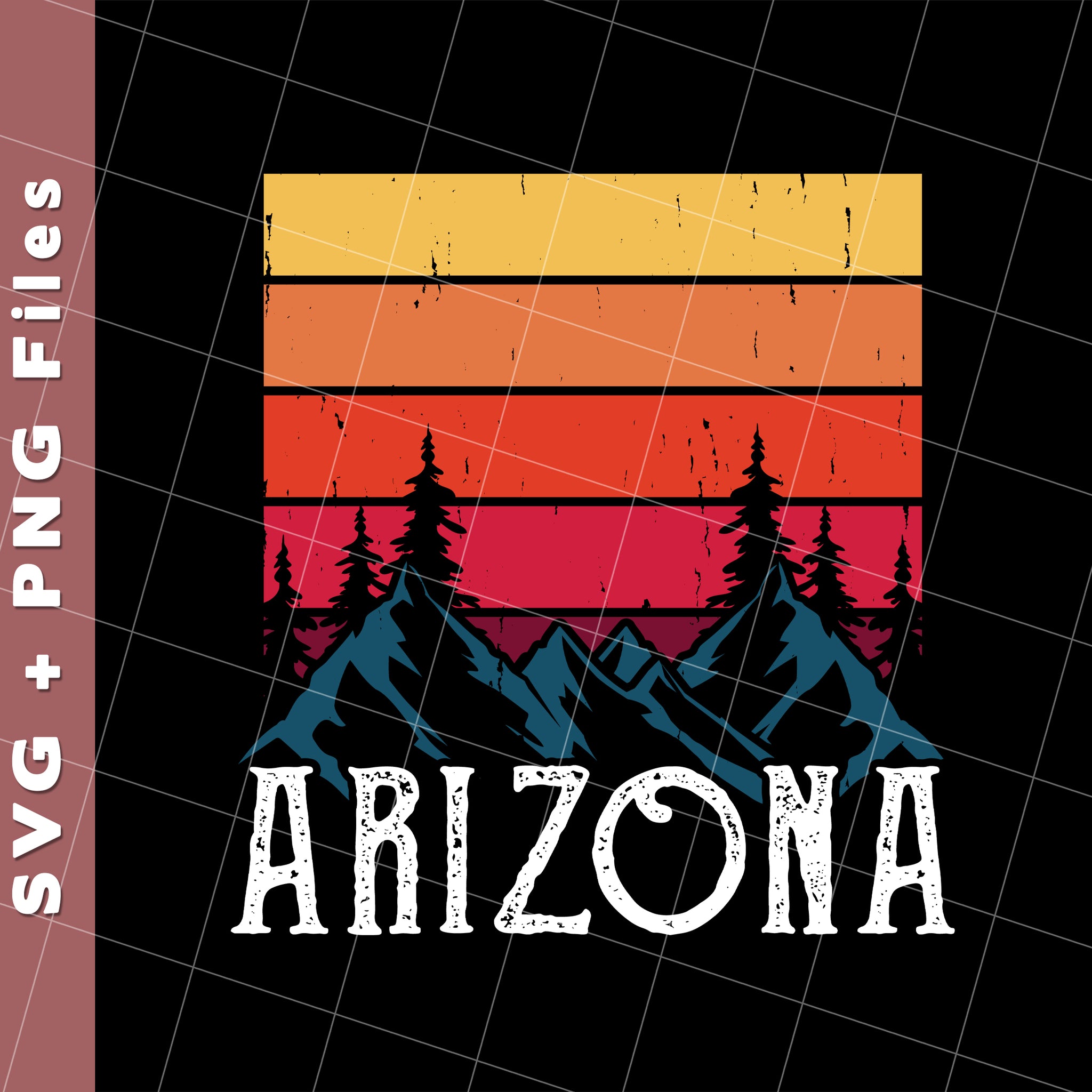 Retro Arizona, Arizona Mountain, National Park, Svg Files, Png Sublima ...
