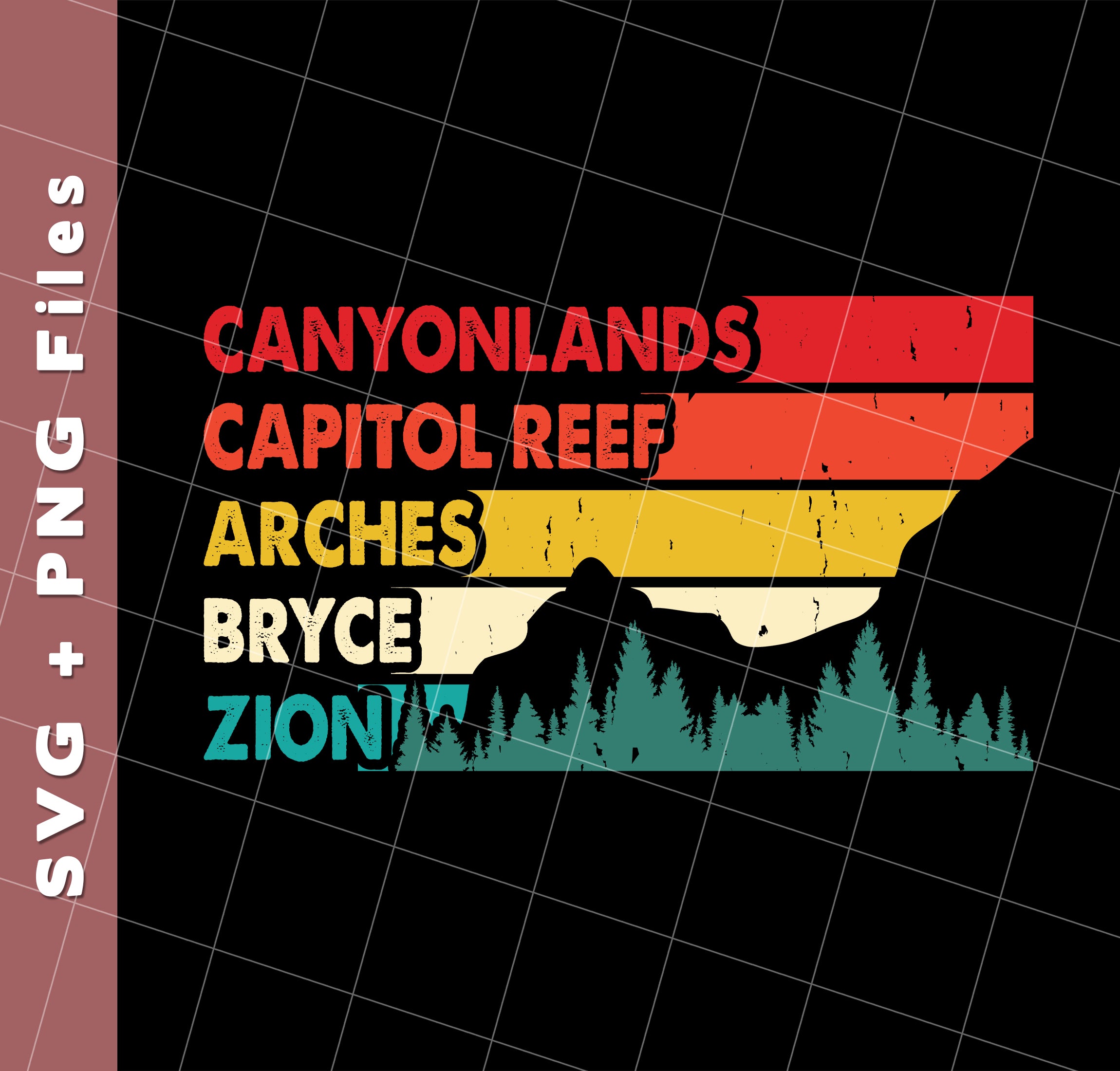 Canyonland, Capitol Reef, Arches, Bryce, Zion, National Park, Svg File ...