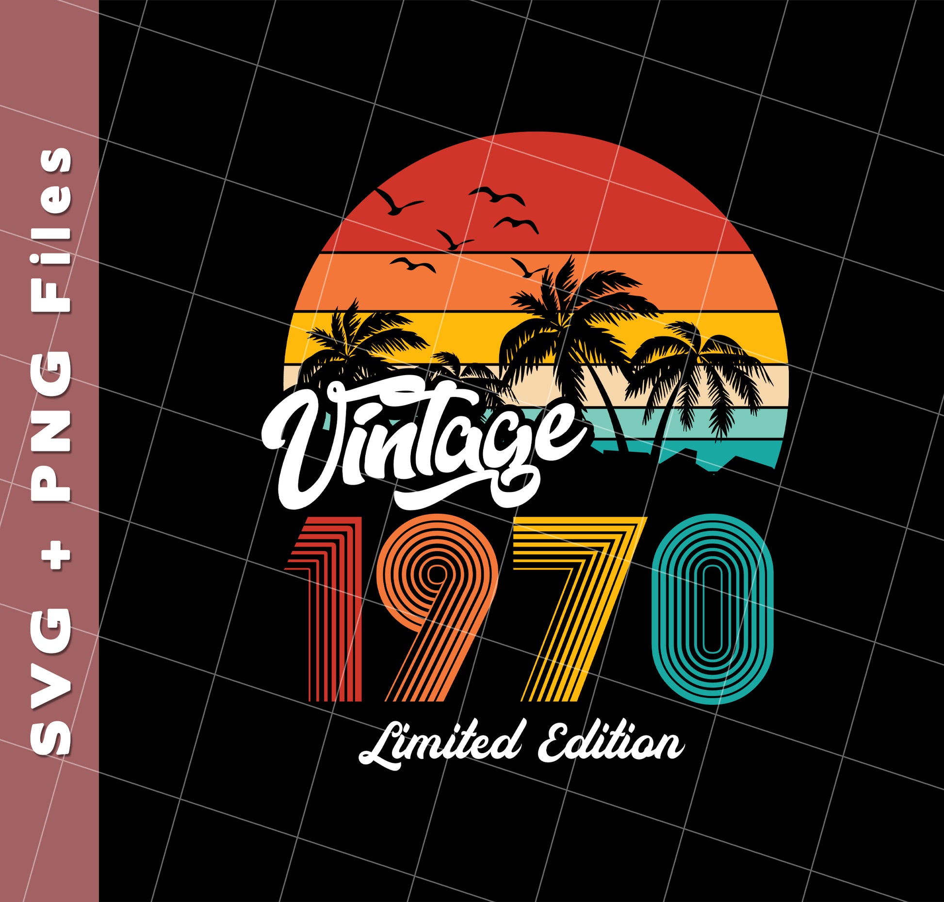 Vintage 1970, 1970 Birthday, 1970 Limited Edition, 1970 Retro, Svg Fil ...