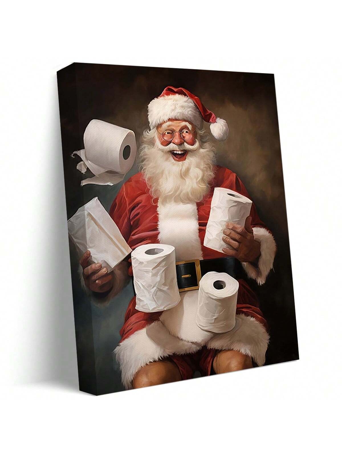 Santa Bathroom Art: Vintage Christmas Humor Decor for a Festive Toilet ...