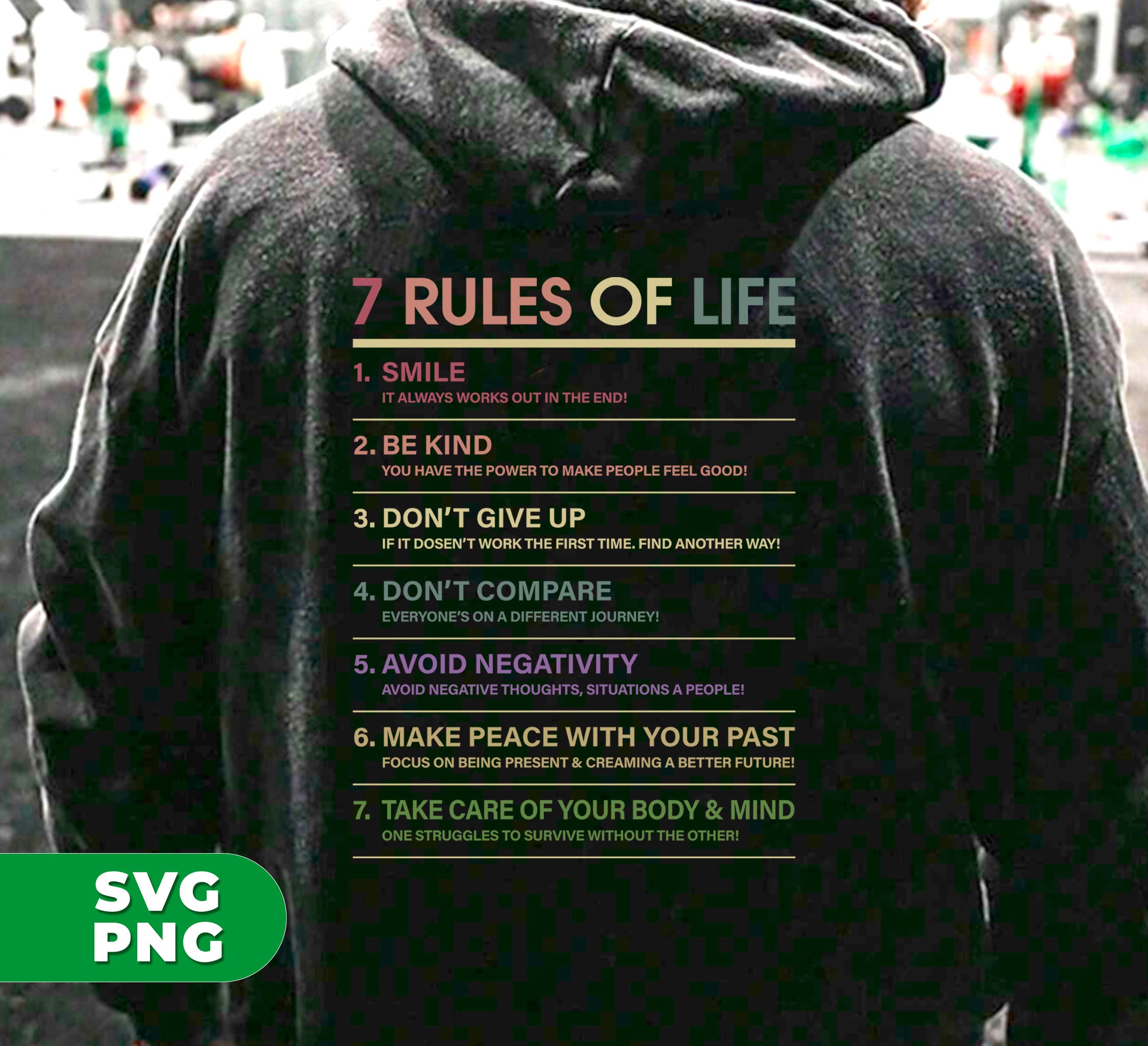 7 Rules Of Life, Don't Give Up, Love Your Rules, Digital Files, Png Su ...