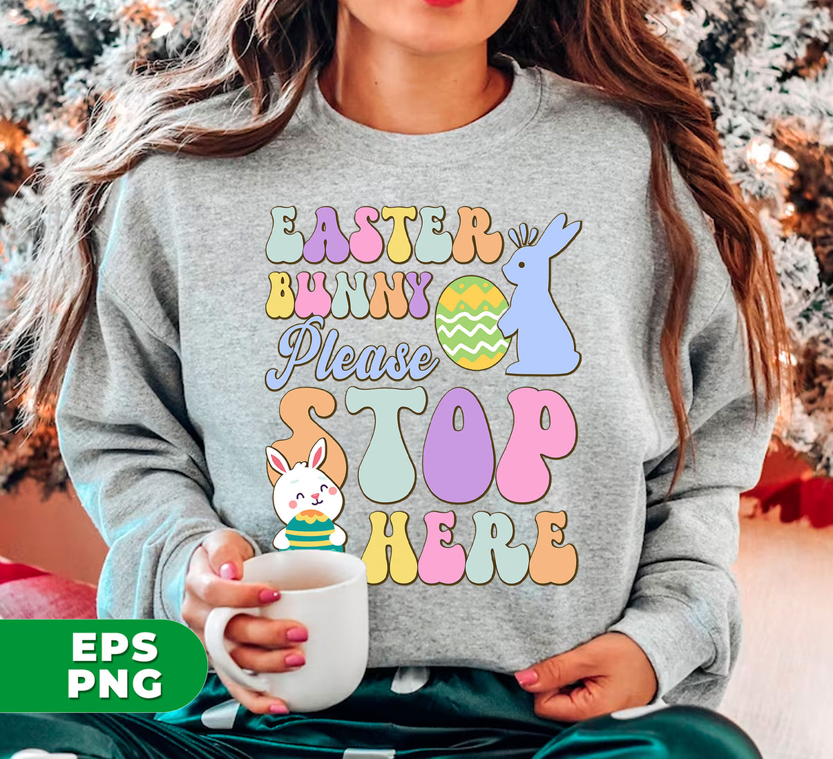 Easter Bunny Please Stop Here, Cute Bunny, Cute Easter, Digital Files ...