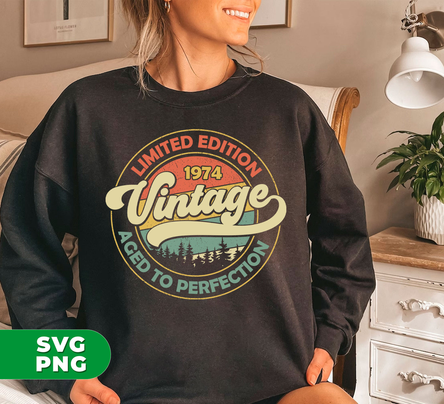 Limited Edition, Aged To Perfection, Vintage 1974, Retro 1974, Digital ...