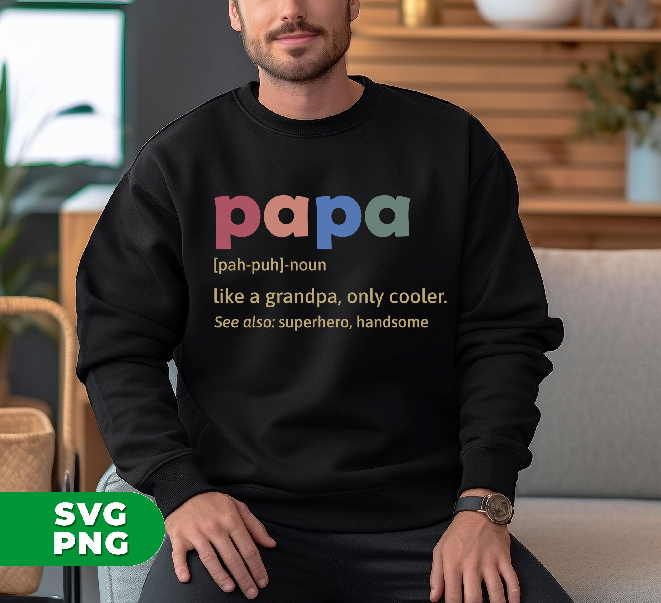 Papa Meaning, Love Papa, Father's Day Gift, Retro Daddy, Digital Files ...