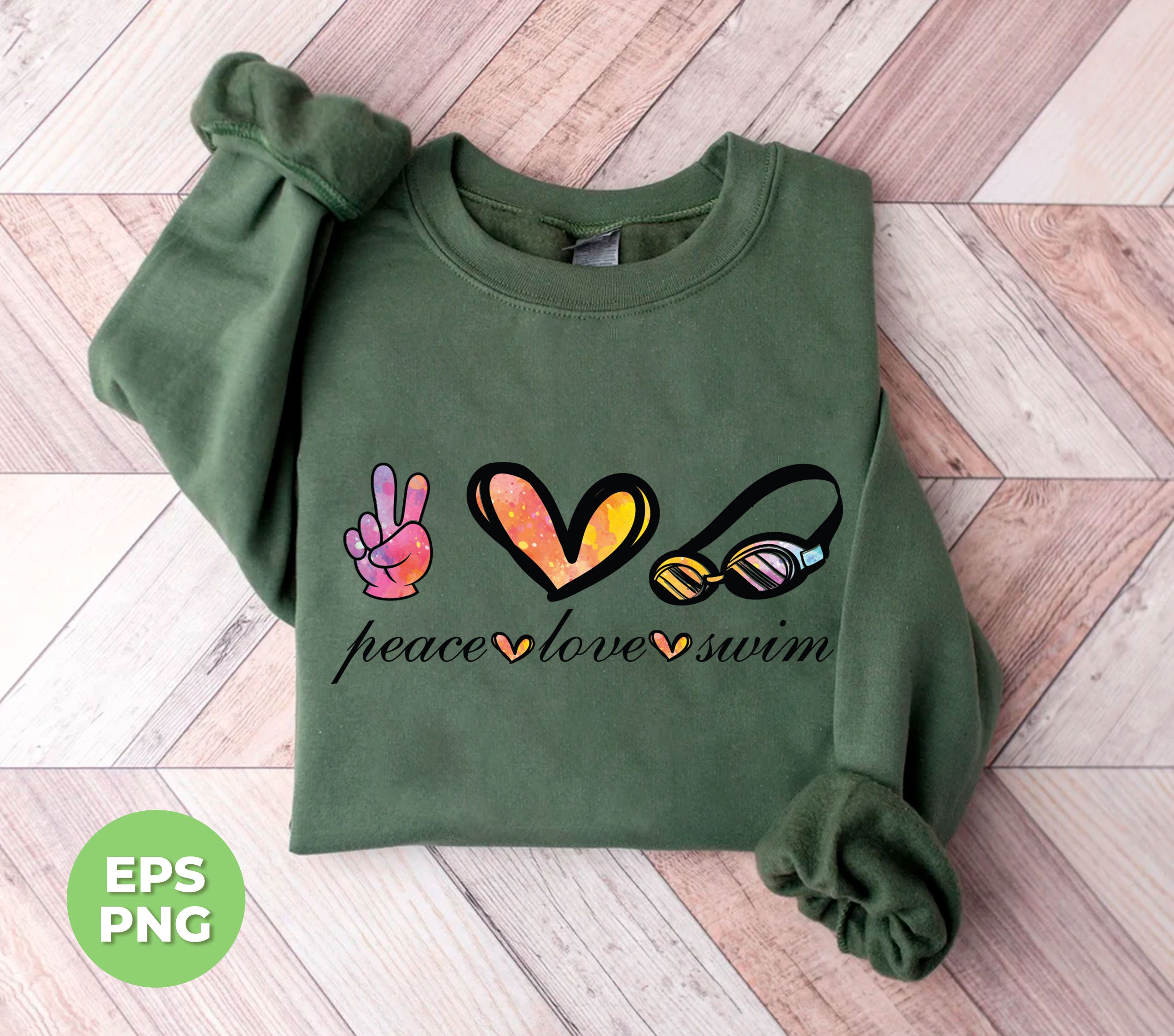 Peace Love Swim, Swimmer Gift, Swimming Lover, Swim Design, Png Sublim ...