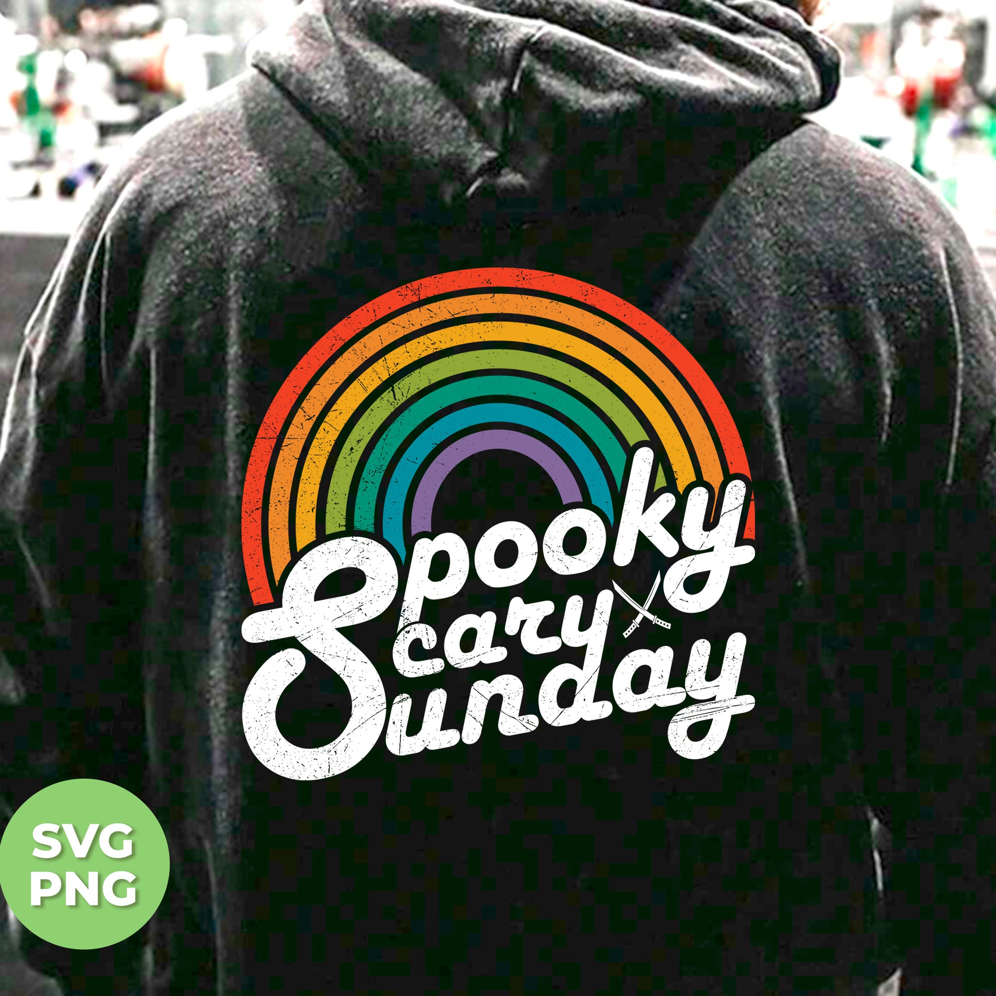 Spooky, Scary, Sunday, Rainbow Spooky, Samurai Sword, Digital Files, P ...