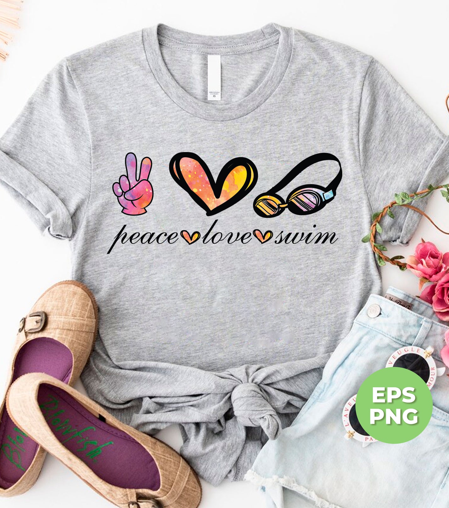 Peace Love Swim, Swimmer Gift, Swimming Lover, Swim Design, Png Sublim ...